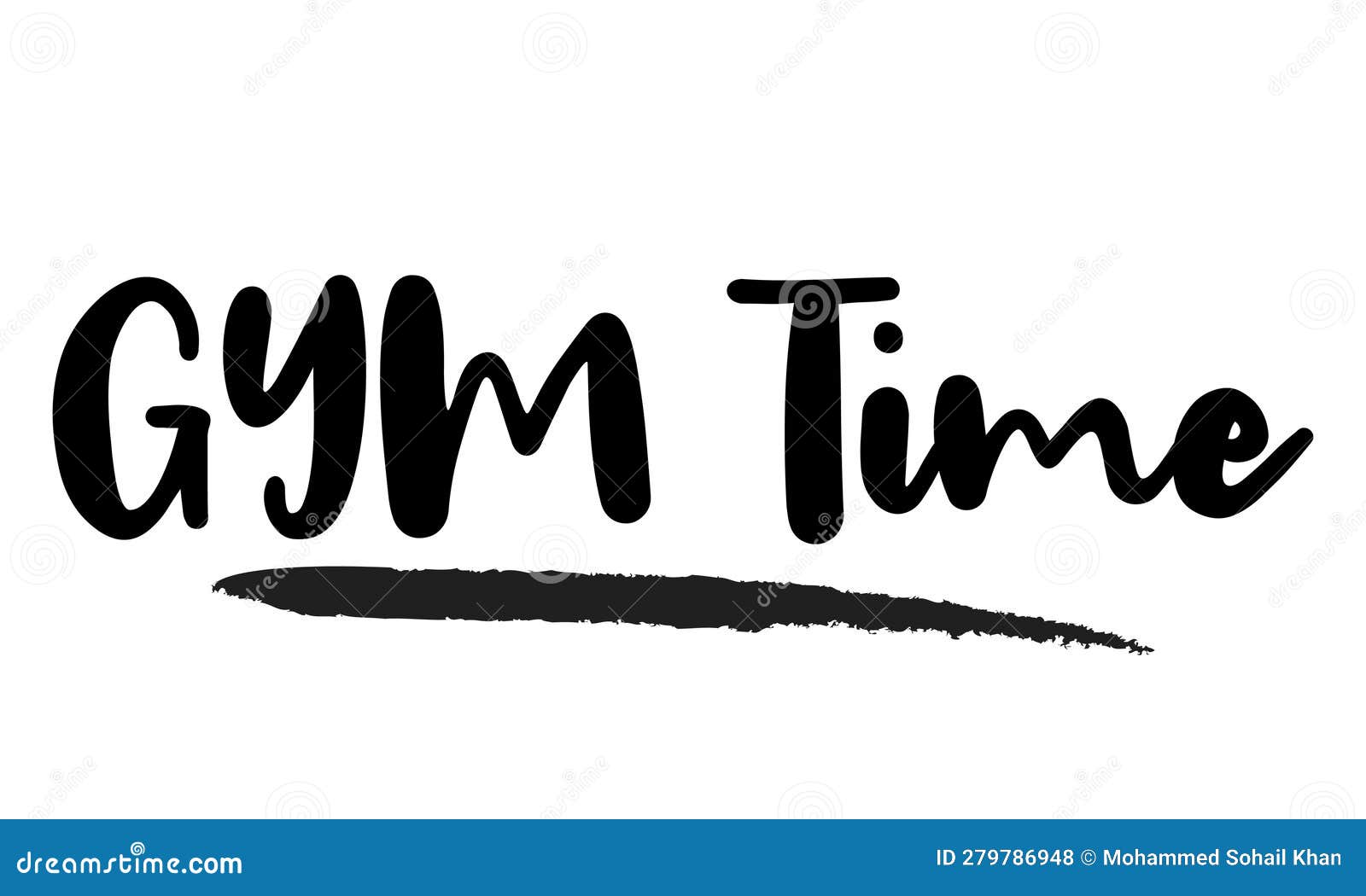 GYM Time Text Typography Stylish Lettering Phrase Vector Design Stock ...