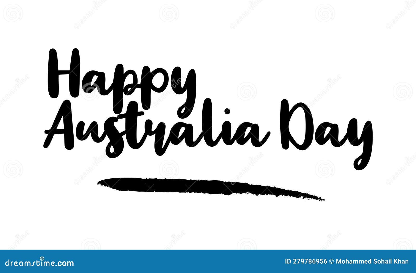 Happy Australia Day Text Typography Stylish Lettering Phrase Vector ...