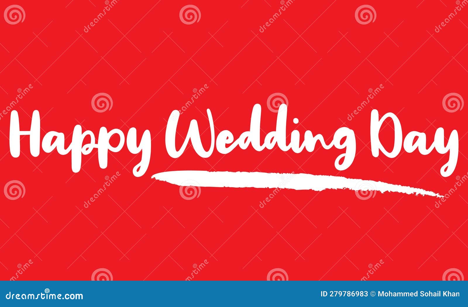 Happy Wedding Day Text Typography Stylish Lettering Phrase Vector ...
