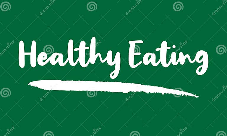 Healthy Eating Text Typography Stylish Lettering Phrase Vector Design ...