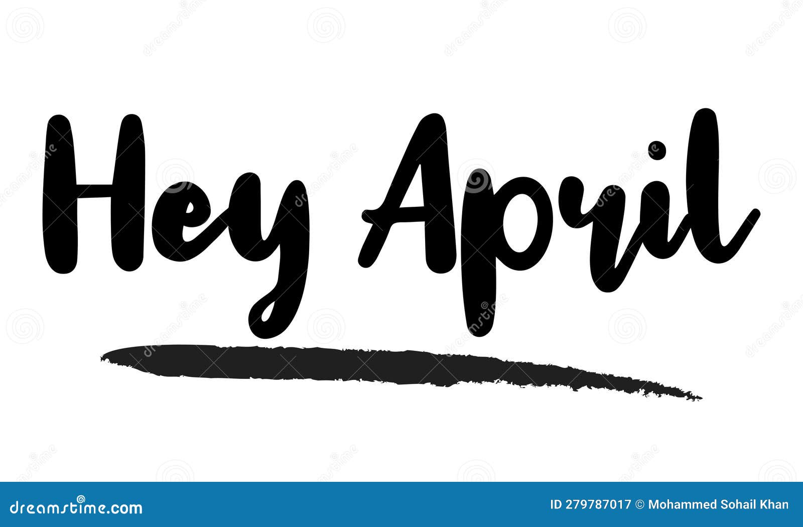 Hey April Text Typography Stylish Lettering Phrase Vector Design Stock ...