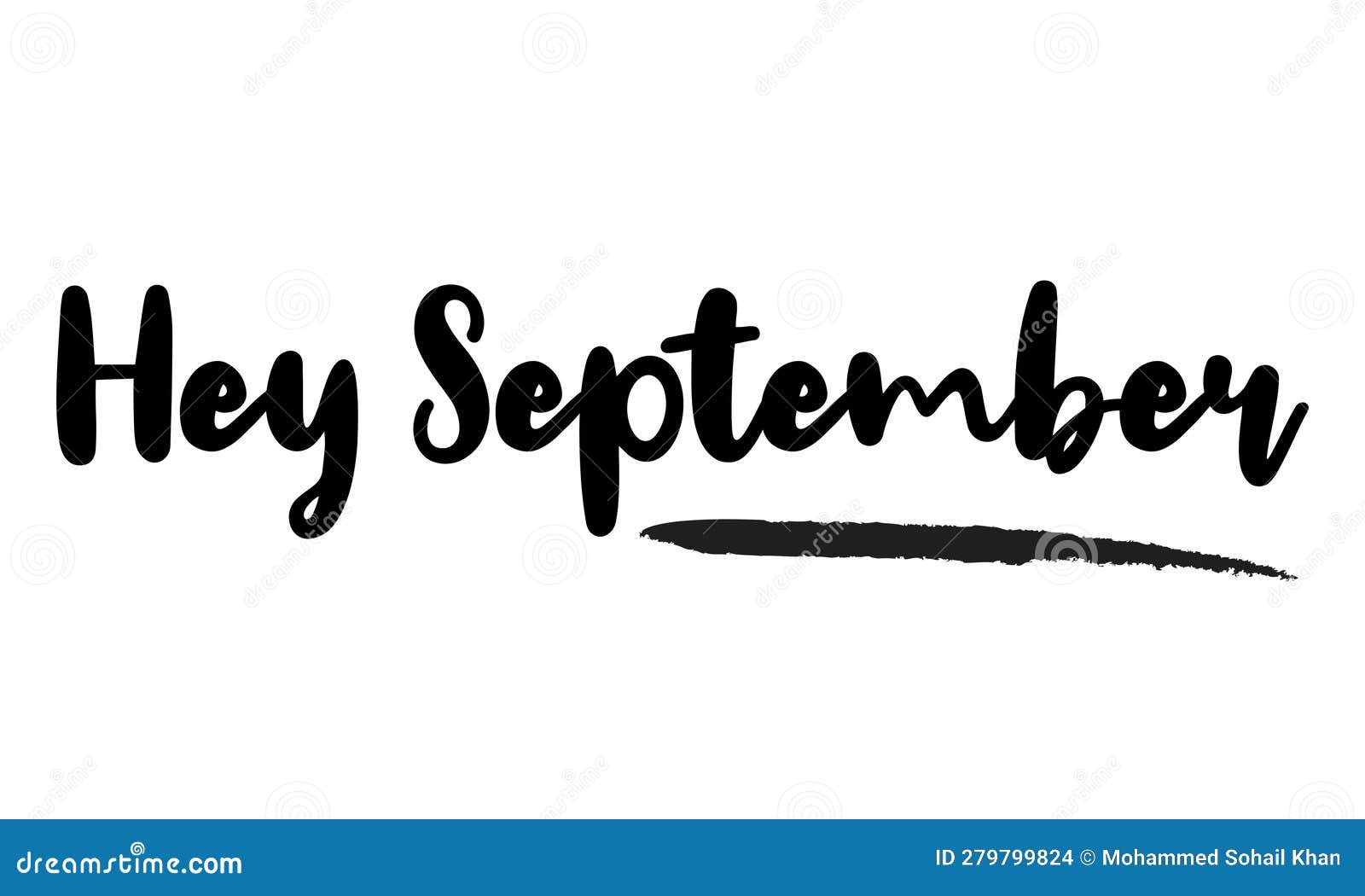 Hey September Text Typography Stylish Lettering Phrase Vector Design ...