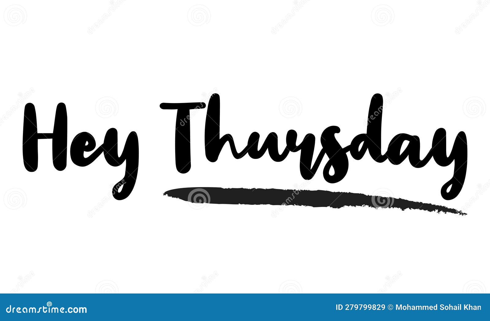 Hey Thursday Text Typography Stylish Lettering Phrase Vector Design ...