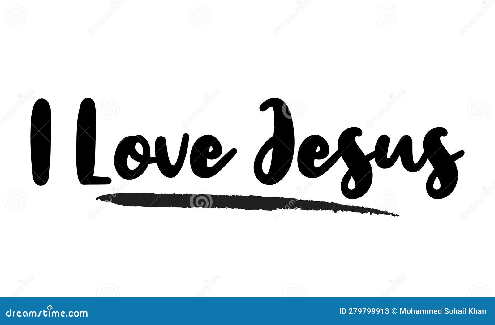 I Love Jesus Text Typography Stylish Lettering Phrase Vector Design ...
