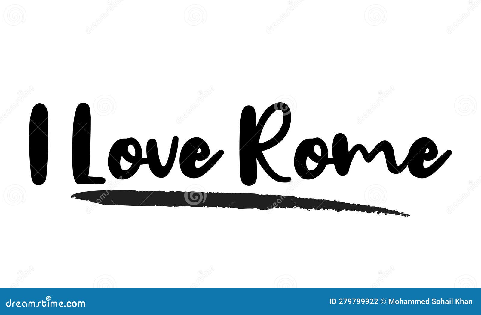 I Love Rome Text Typography Stylish Lettering Phrase Vector Design ...