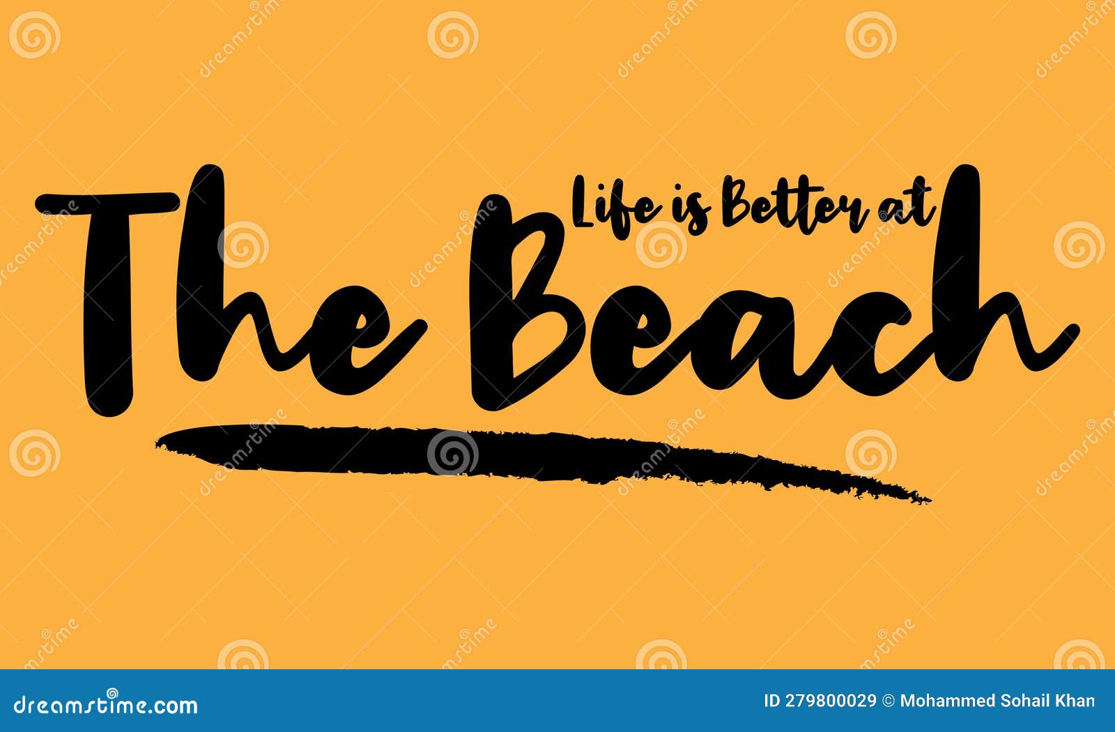 Life is Better at the Beach Text Typography Stylish Lettering Phrase ...