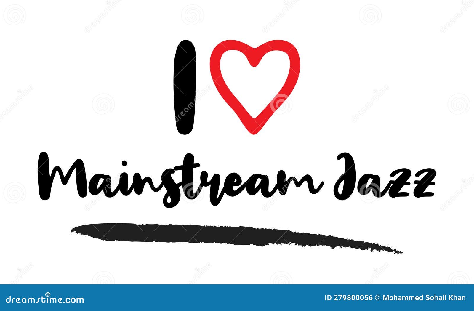 Mainstream Jazz Text Typography Stylish Lettering Phrase Vector Design ...