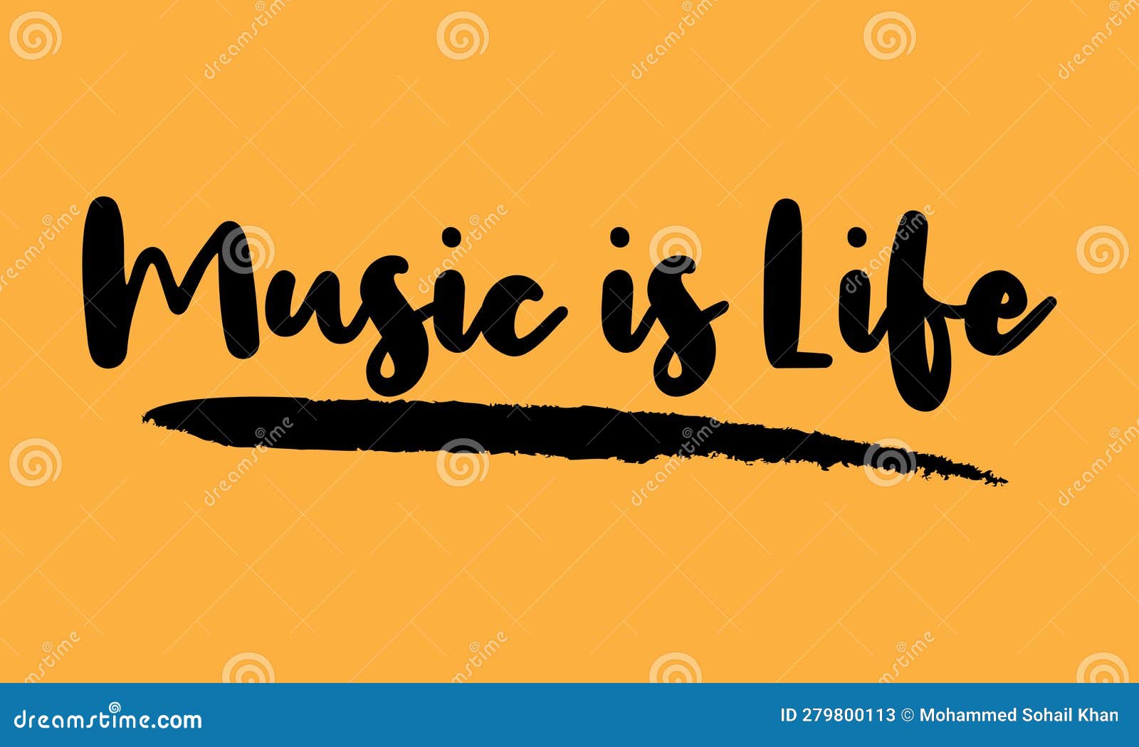 Music is Life Text Typography Stylish Lettering Phrase Vector Design ...