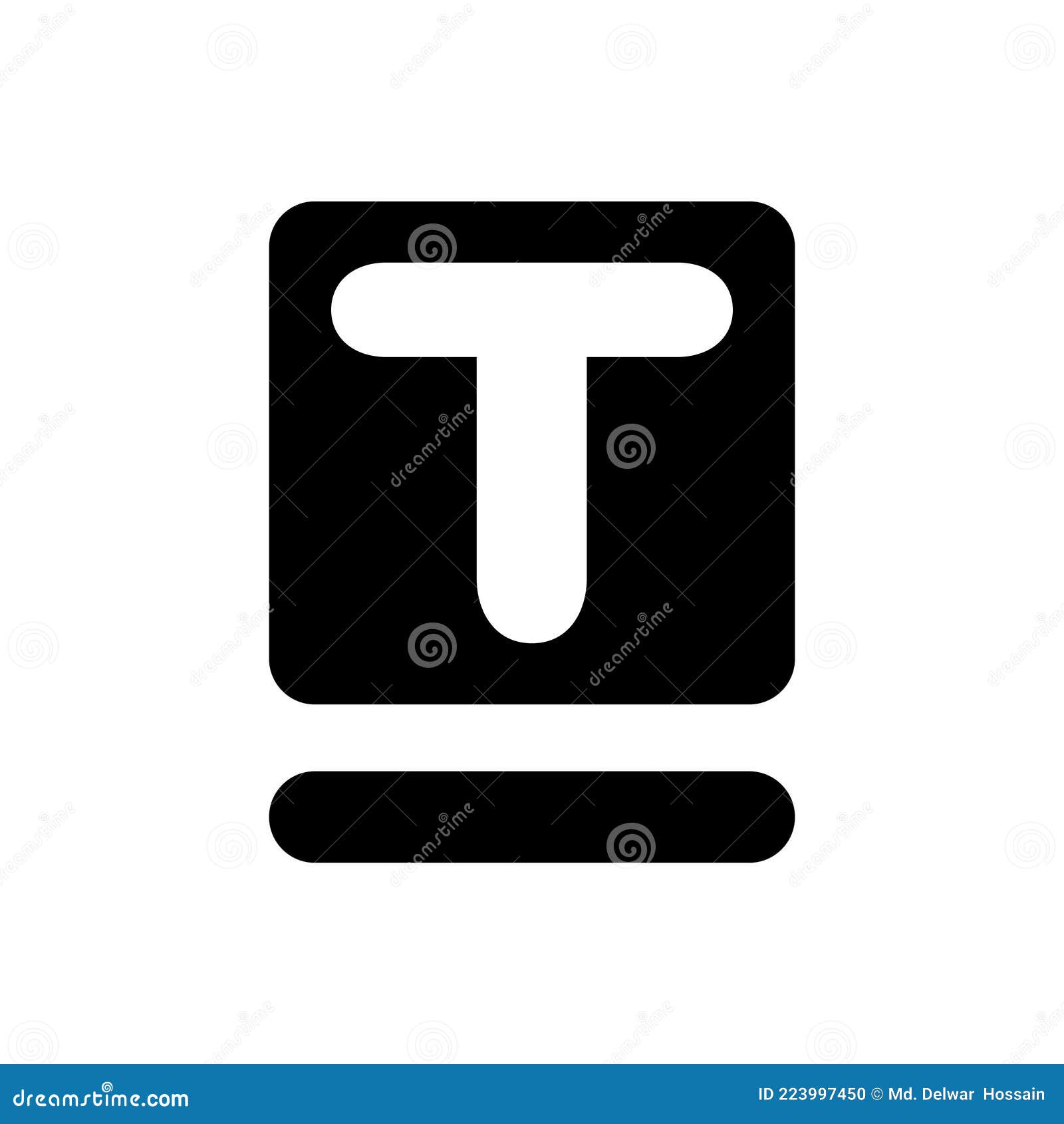 Text underline icon stock vector. Illustration of symbol - 223997450