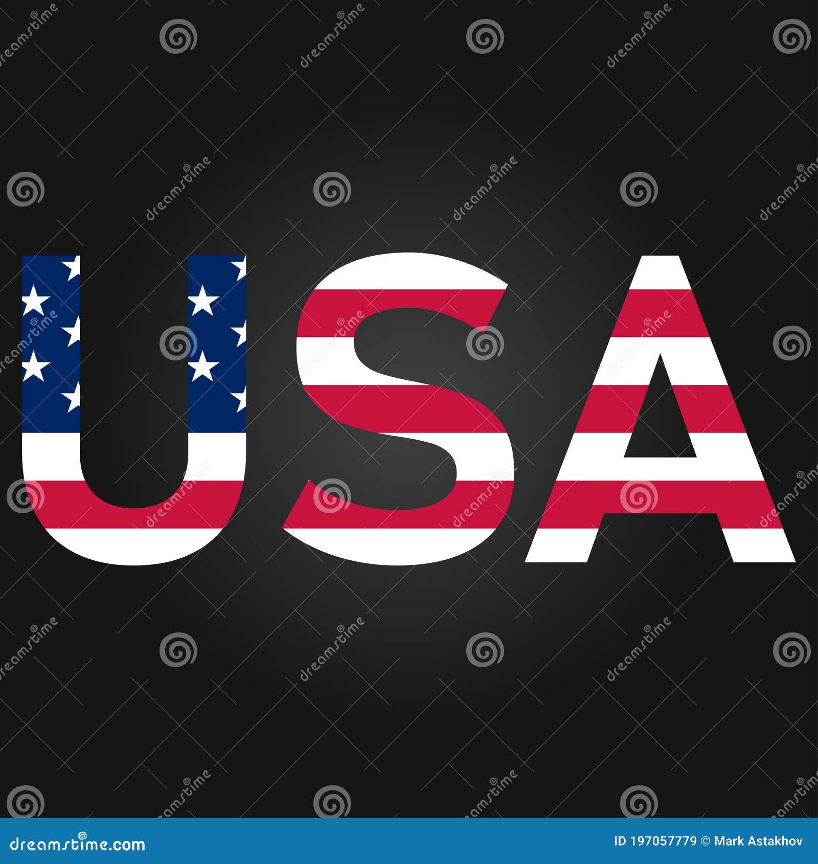 Text USA in Flag Style, Vector National American Flag Icon Stock Vector ...