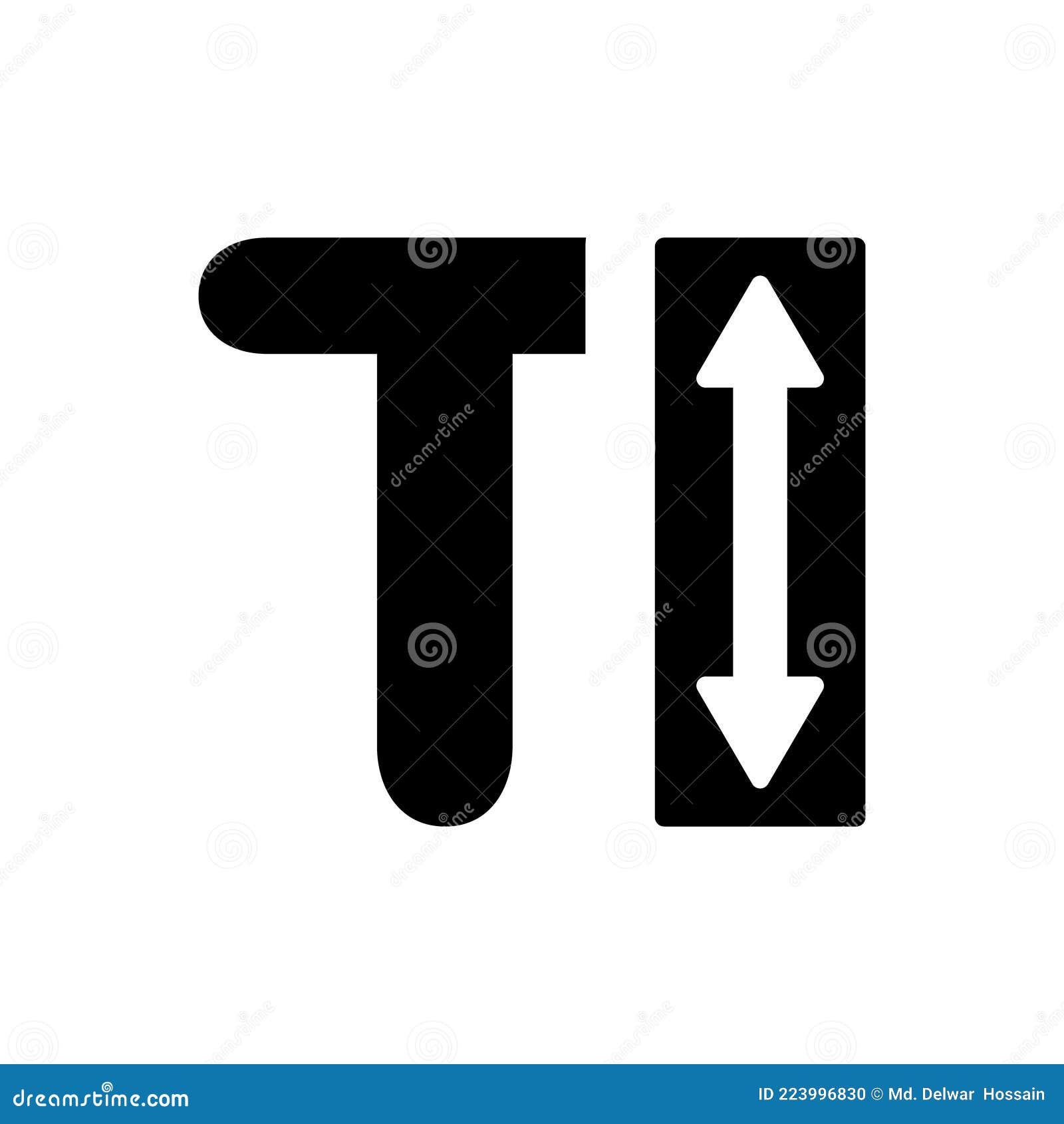 Text vertical scale icon stock vector. Illustration of vertical - 223996830