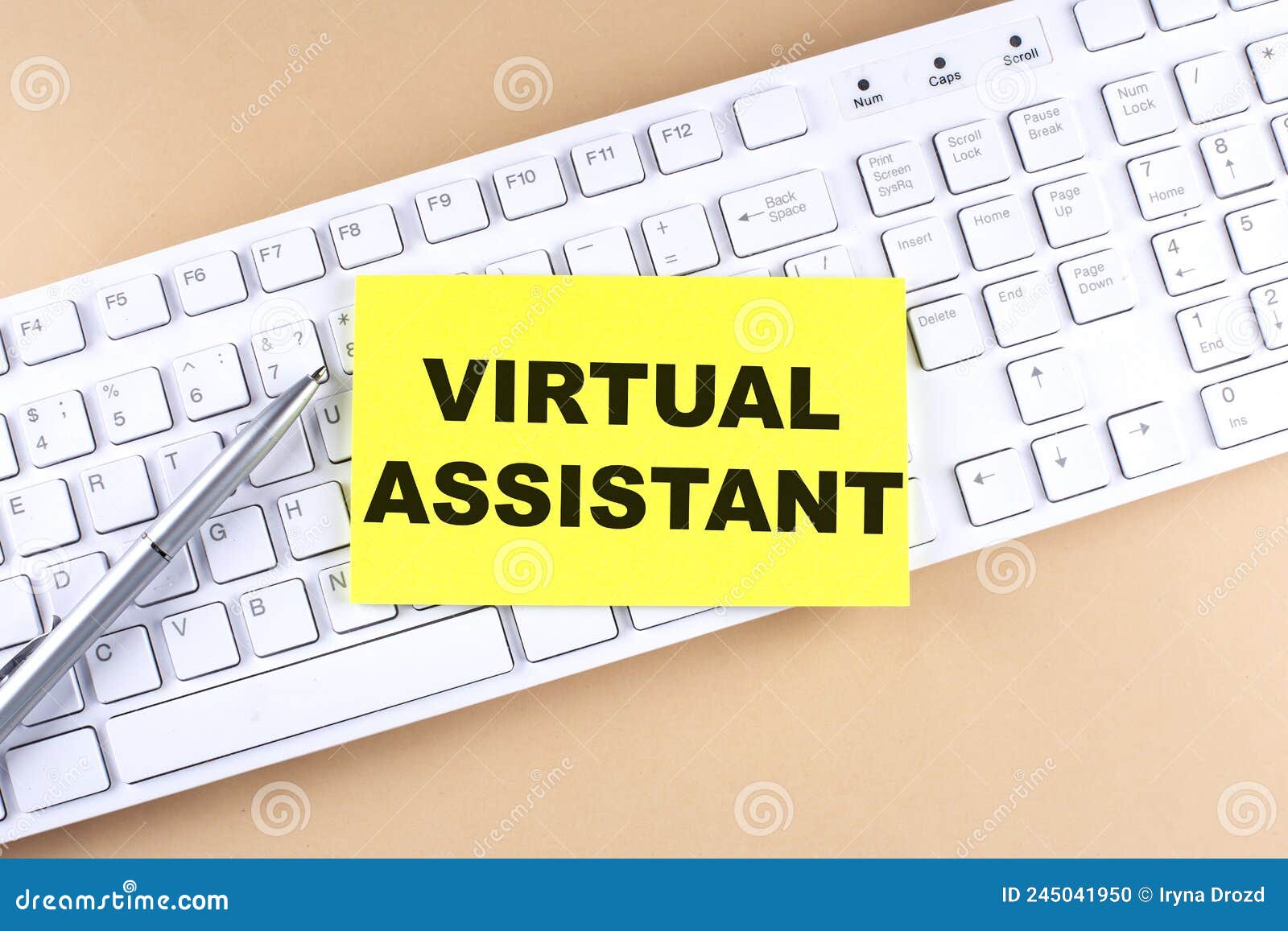 Text VIRTUAL ASSISTANT Text on a Sticky on Keyboard, Business Concept ...