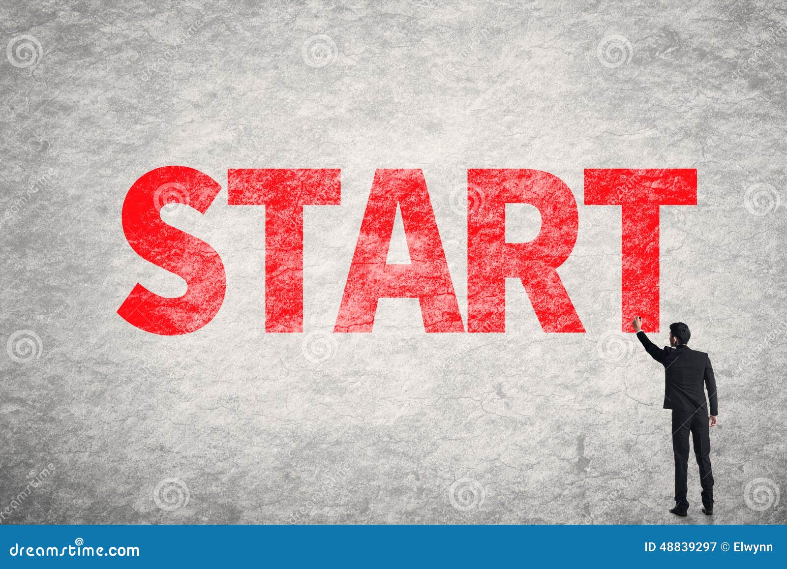 Text on wall, Start stock image. Image of market, challenge - 48839297