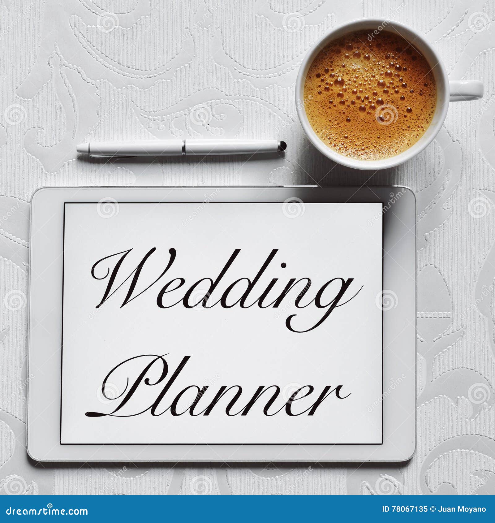 Text Wedding Planner in a Tablet Computer Stock Image - Image of ...