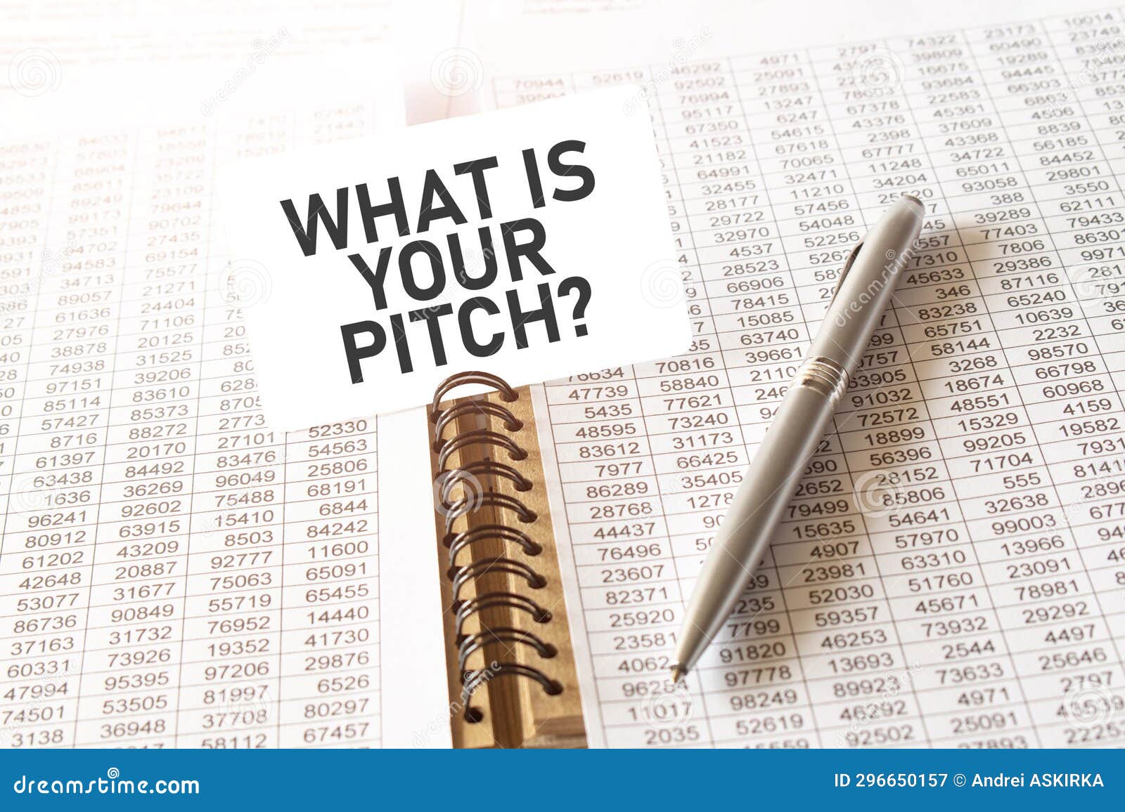 Text WHAT is YOUR PITCH on Paper Card, Pen, Financial Documentation on ...