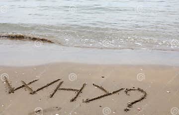 Text with WHY and the Question Mark on the Shore of the Beach Stock ...