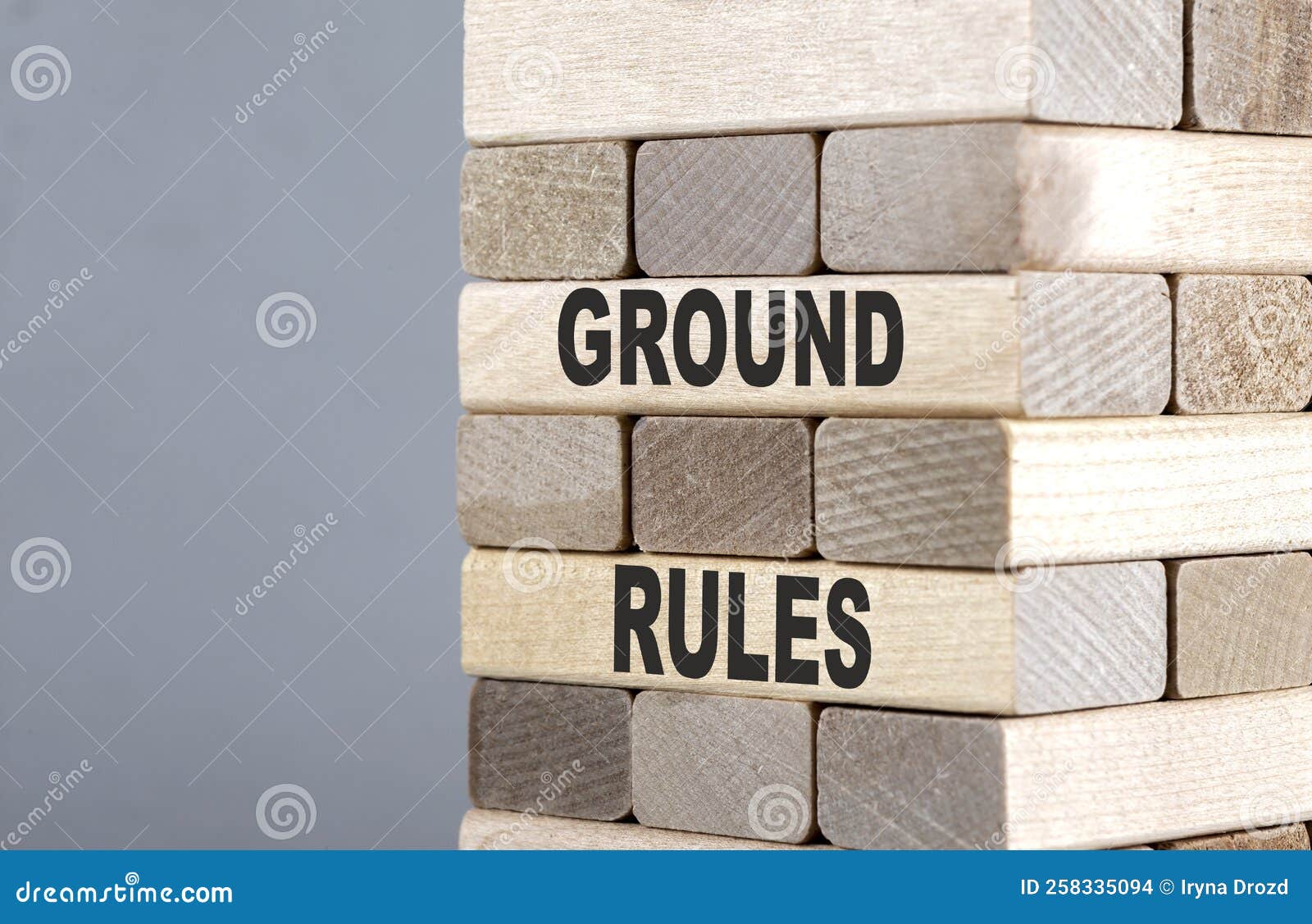 The Text on the Wooden Blocks GROUND RULES Stock Photo - Image of ...