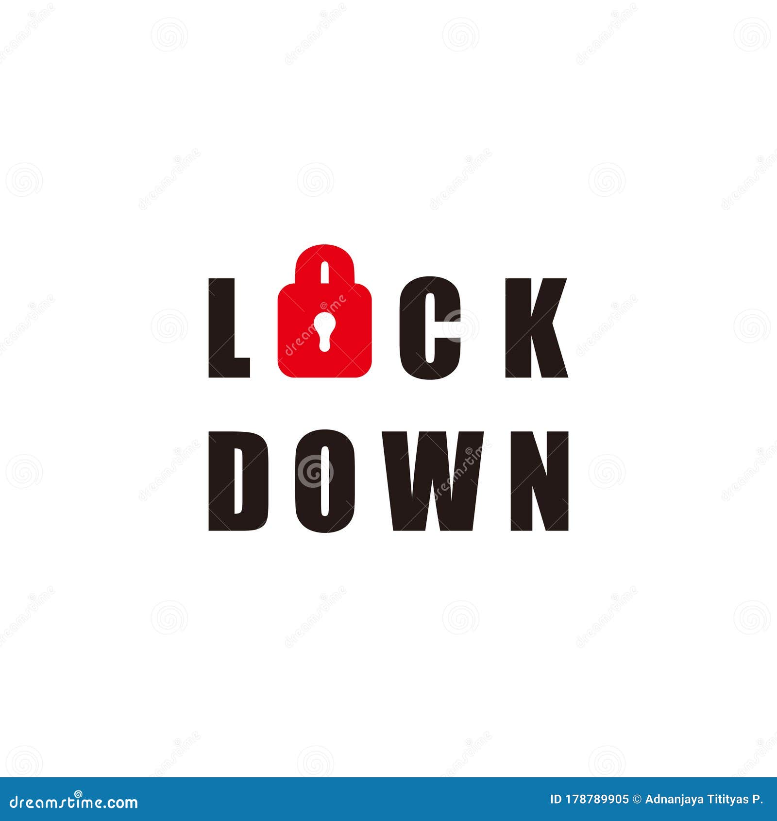 Text Word Lock Down Symbol Decoration Vector Stock Vector ...