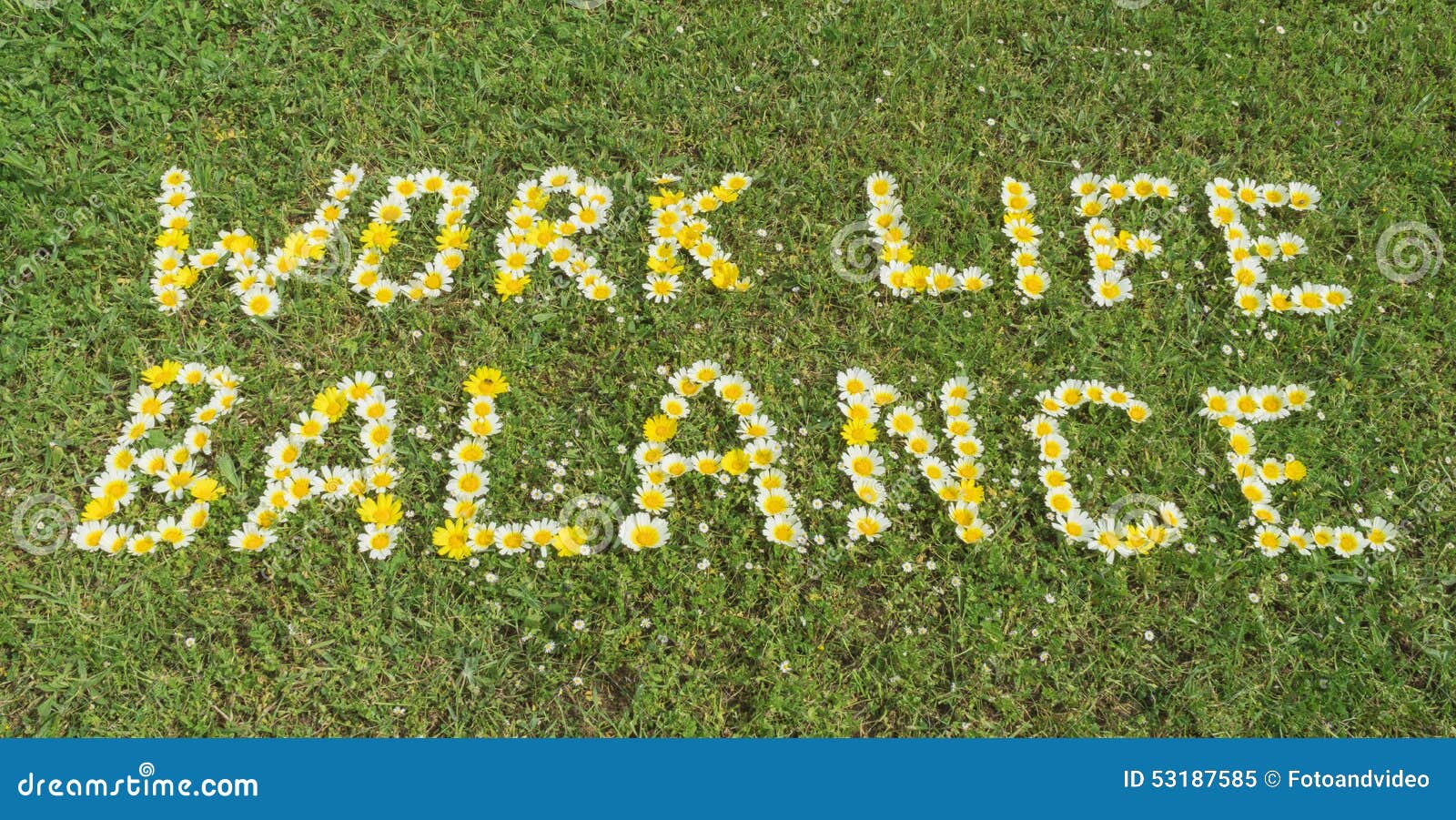 Text WORK LIFE BALANCE Written with Blossoms Stock Image - Image of ...