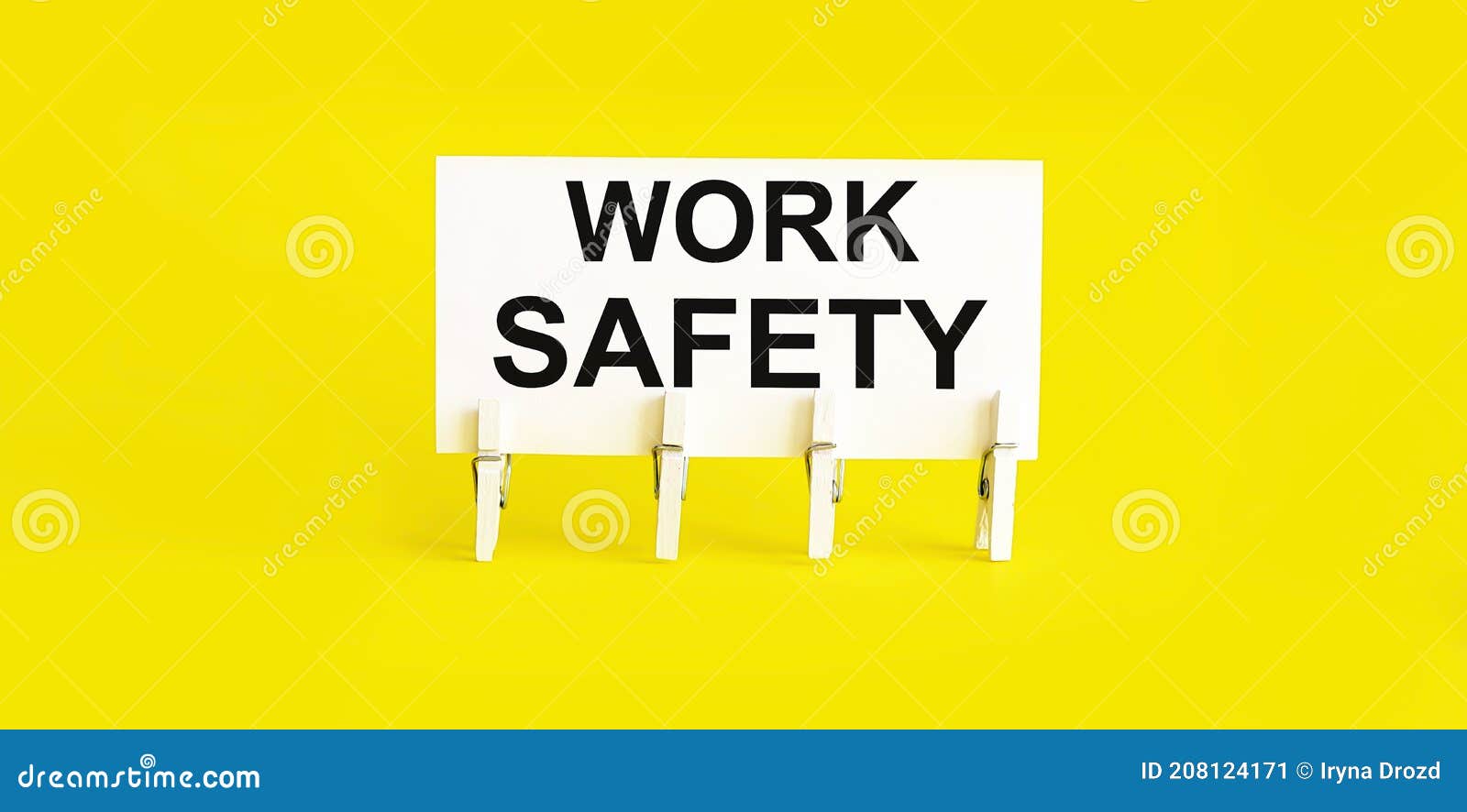 Text WORK SAFETY on the White Short Note Paper Yellow Background Stock ...