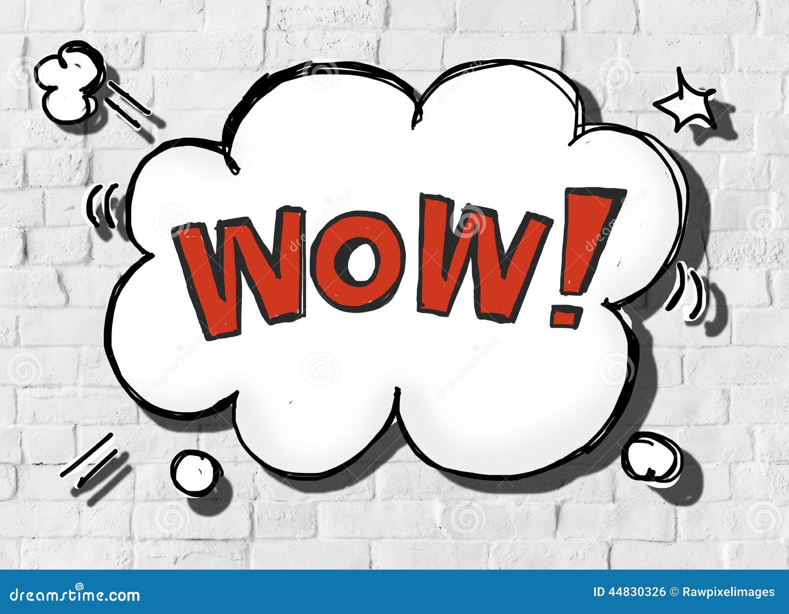 Text Wow on Brick Wall stock illustration. Illustration of good - 44830326