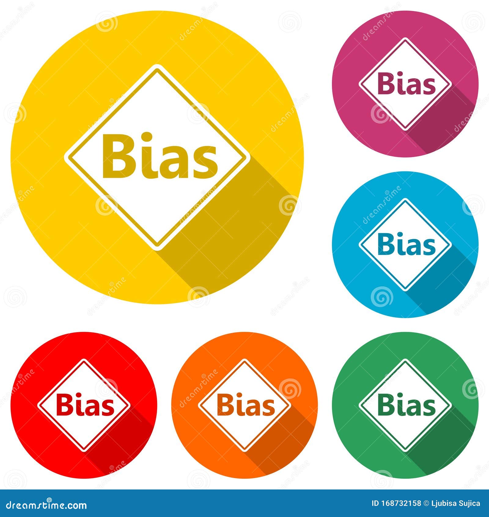 Text Writing Bias Icon with Long Shadow Stock Vector - Illustration of ...