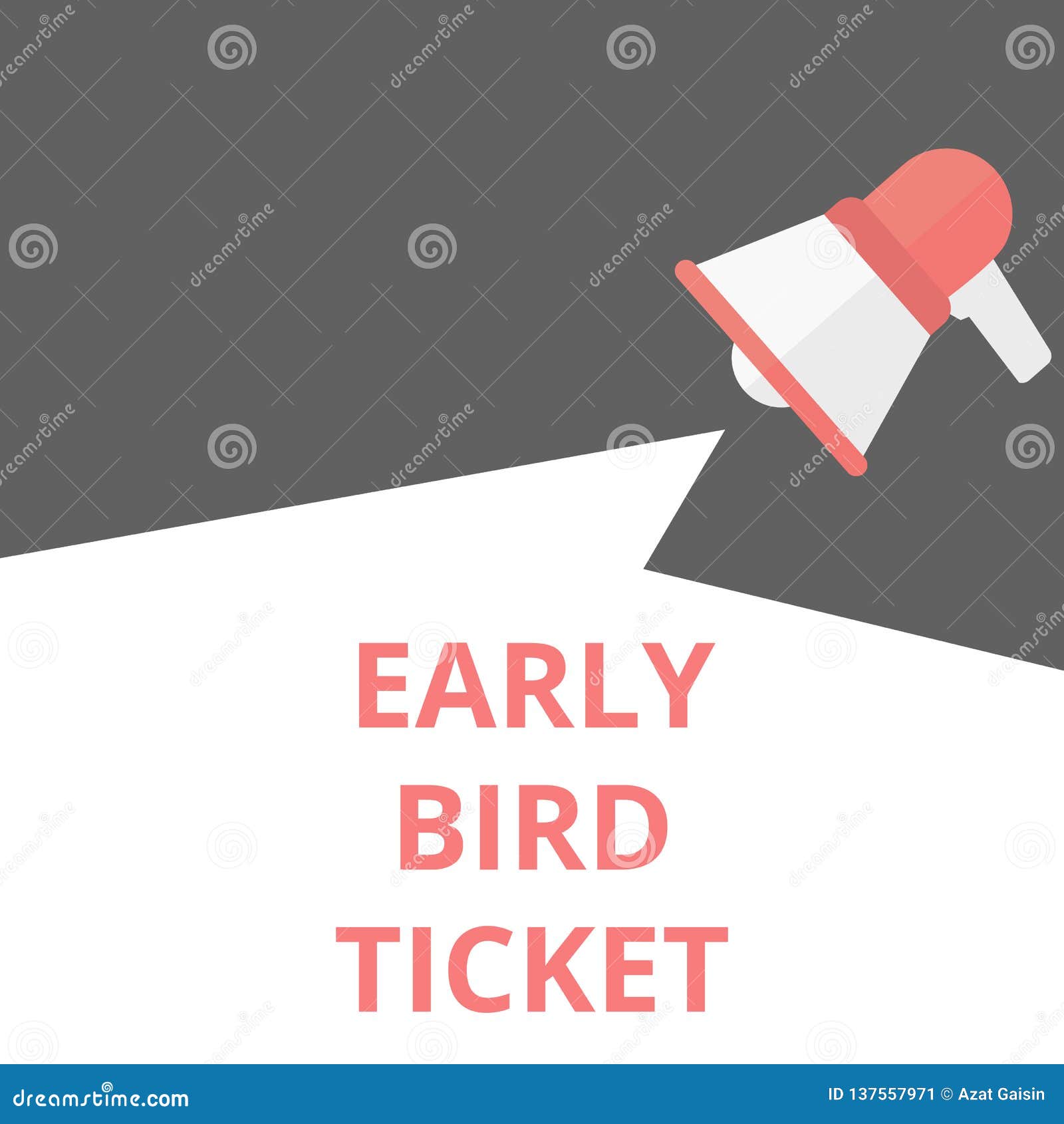 Text Writing Early Bird Ticket Stock Illustration - Illustration of ...