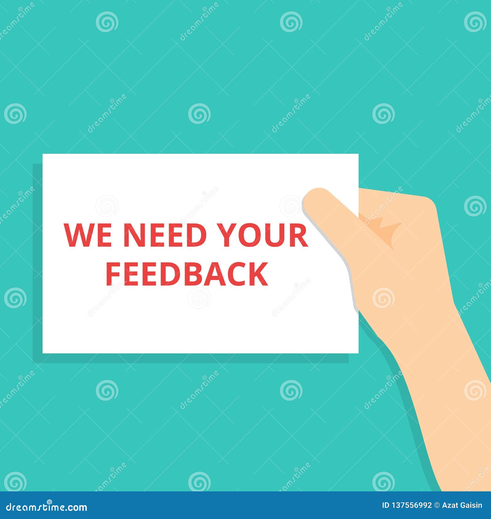 Text Writing we Need Your Feedback Stock Illustration - Illustration of ...