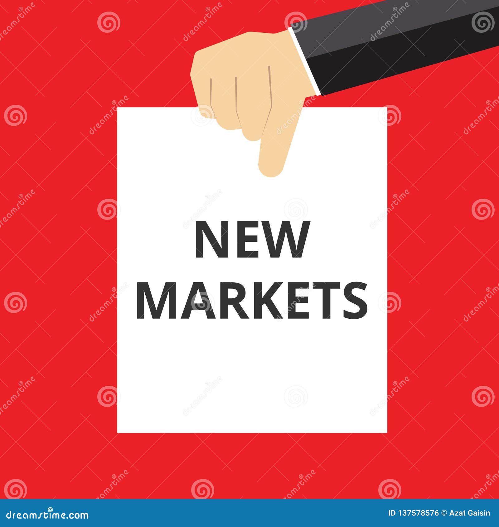 Text writing New Markets stock illustration. Illustration of ...