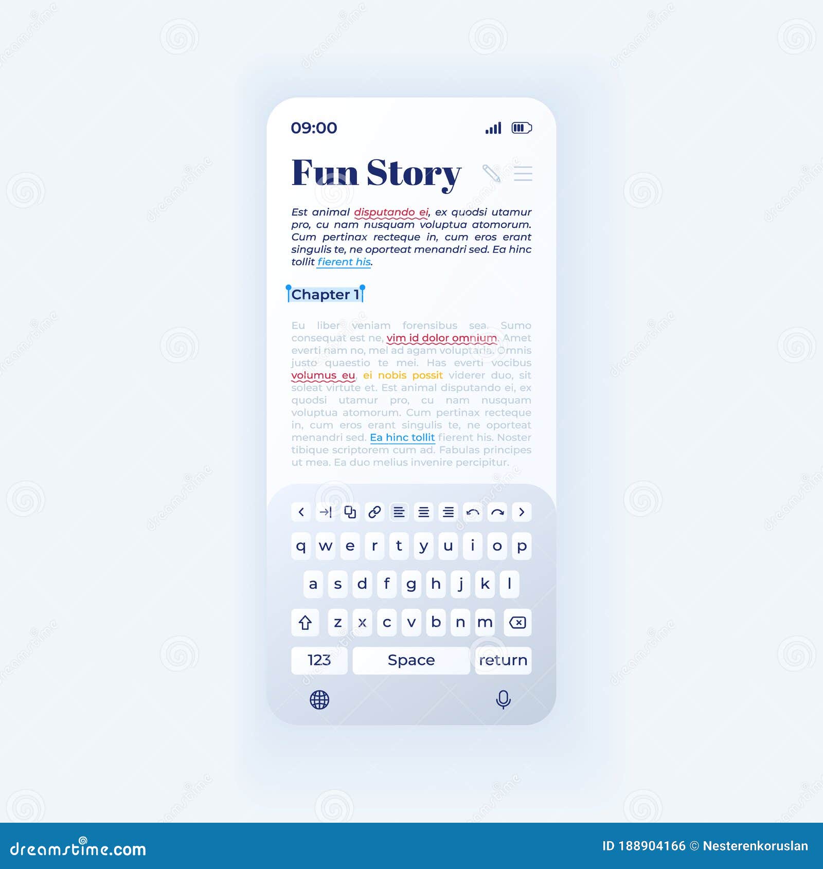 Text Writing Smartphone Interface Vector Template Stock Vector ...