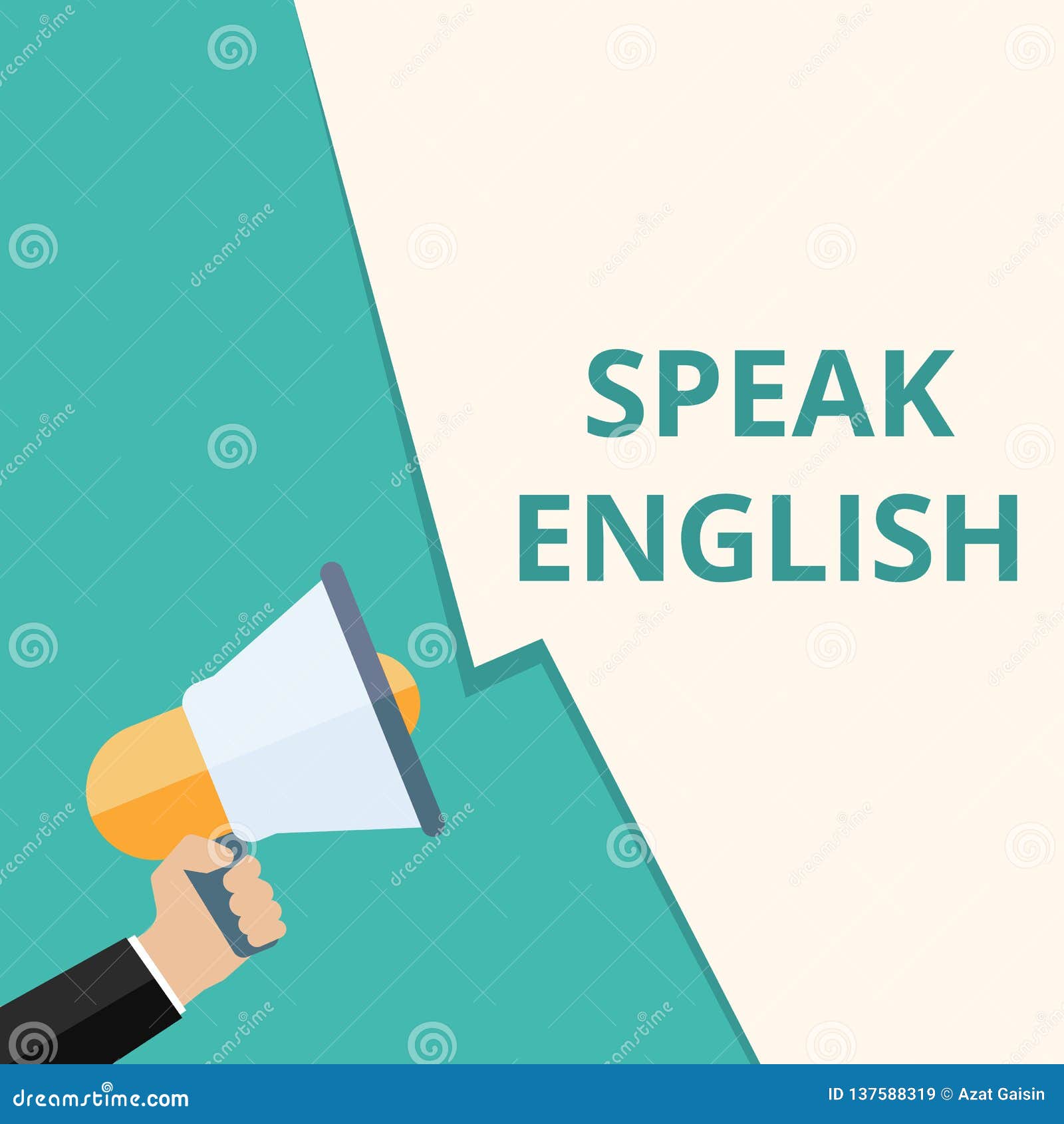 Text writing Speak English stock illustration. Illustration of ...