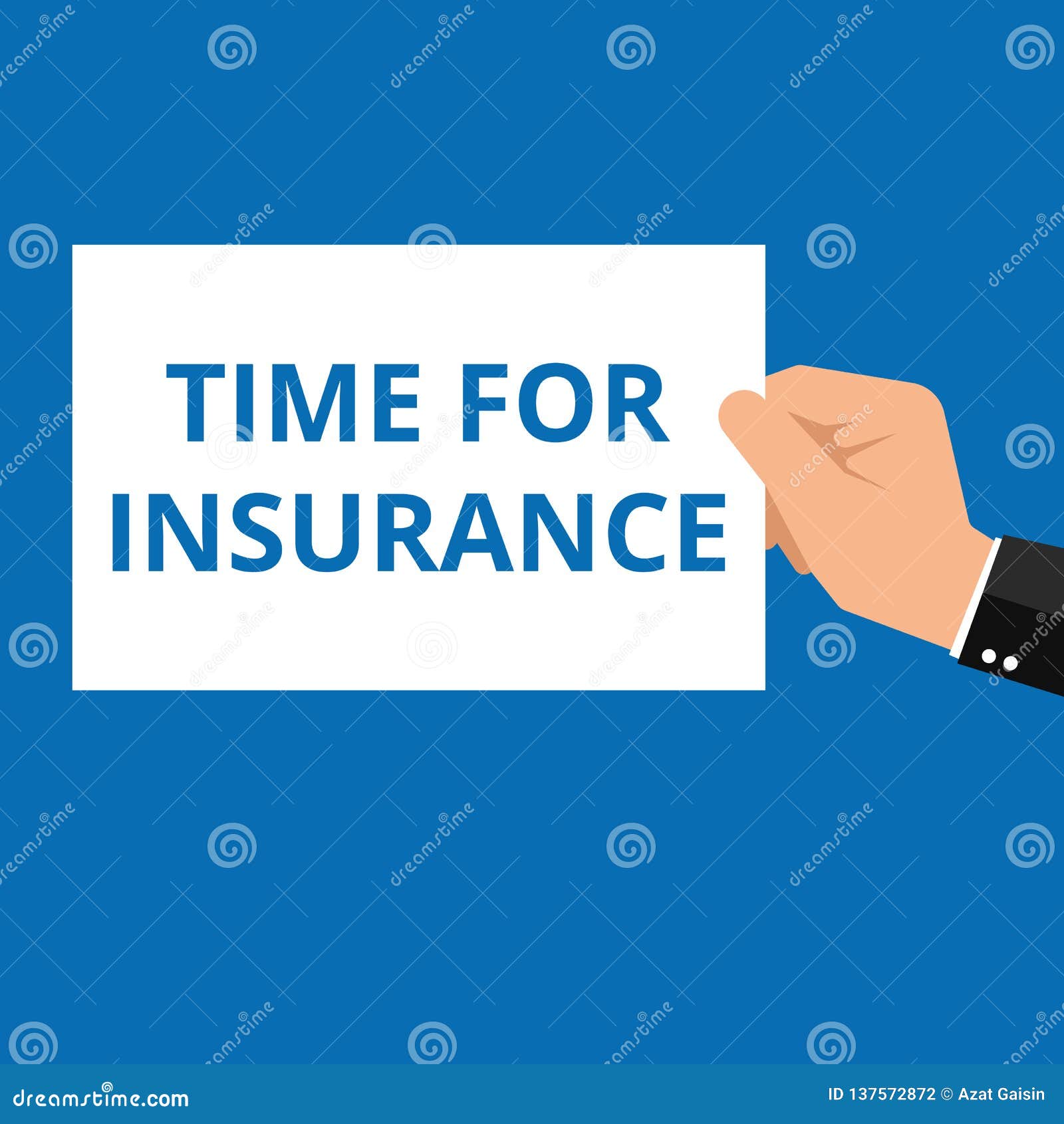 Text Writing Time for Insurance Stock Illustration - Illustration of ...