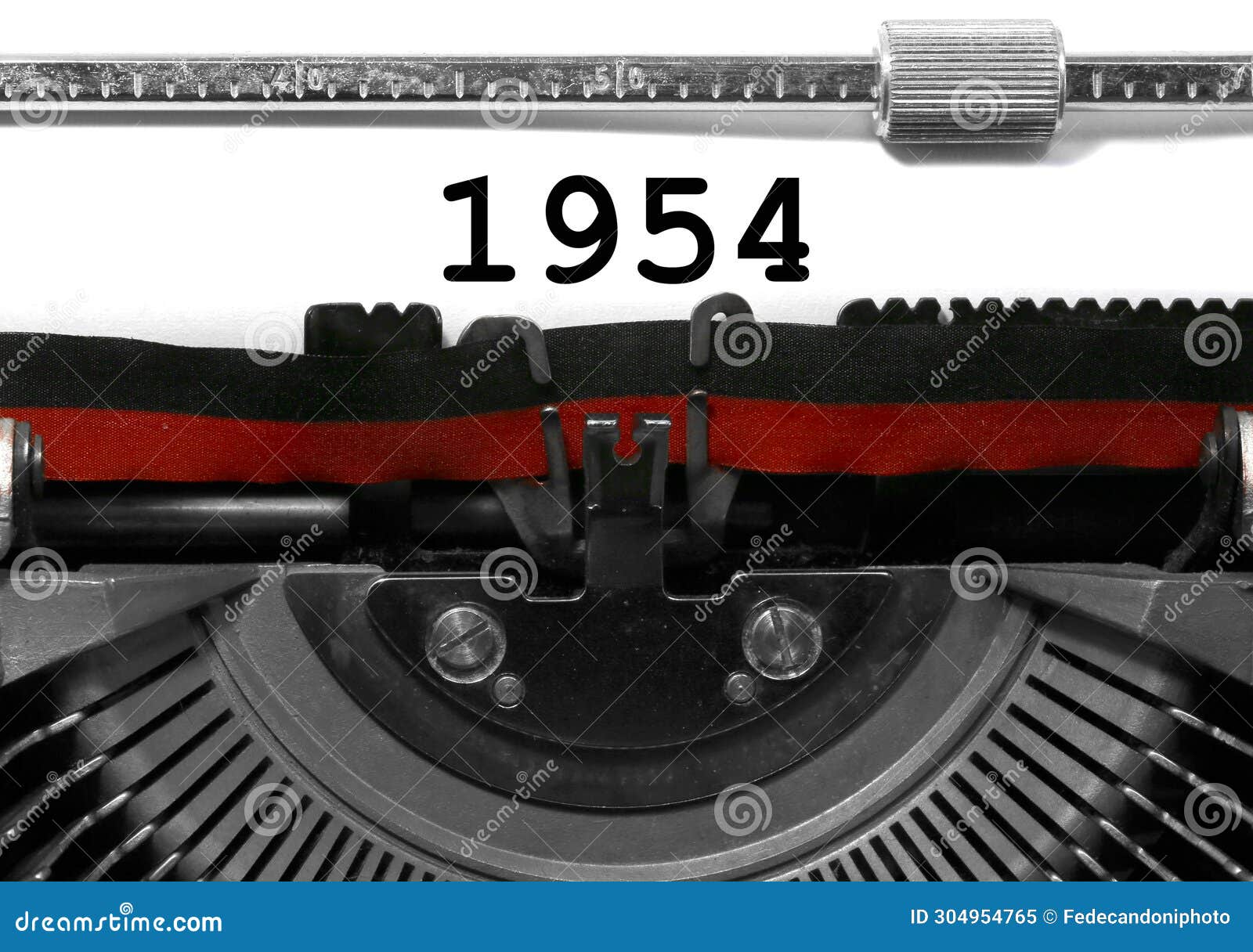 Text 1954 Written with an Old Vintage Typewriter Stock Image - Image of ...