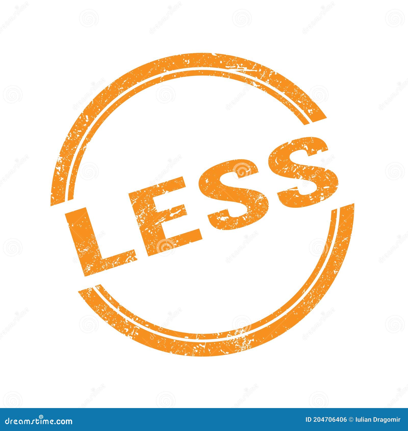 Less Text Written on Orange Grungy Round Stamp Stock Illustration ...