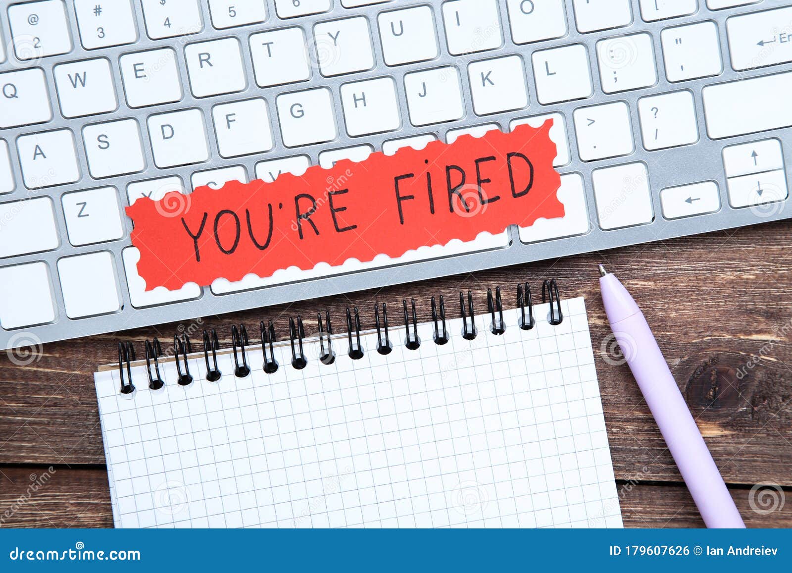 Text You are Fired stock photo. Image of jobless, communication - 179607626