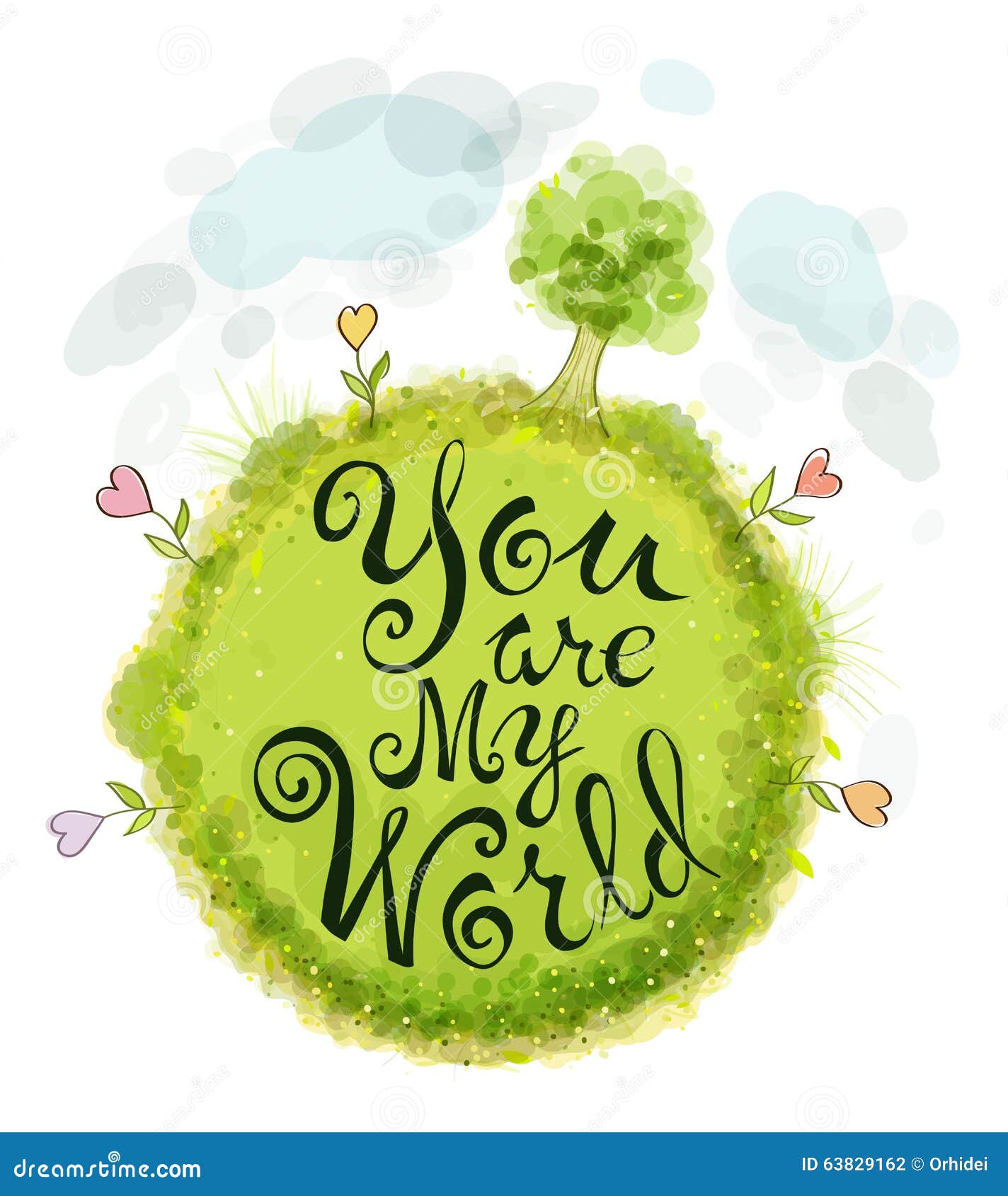 Text of You are My World, on a Green Circle Stock Vector - Illustration ...