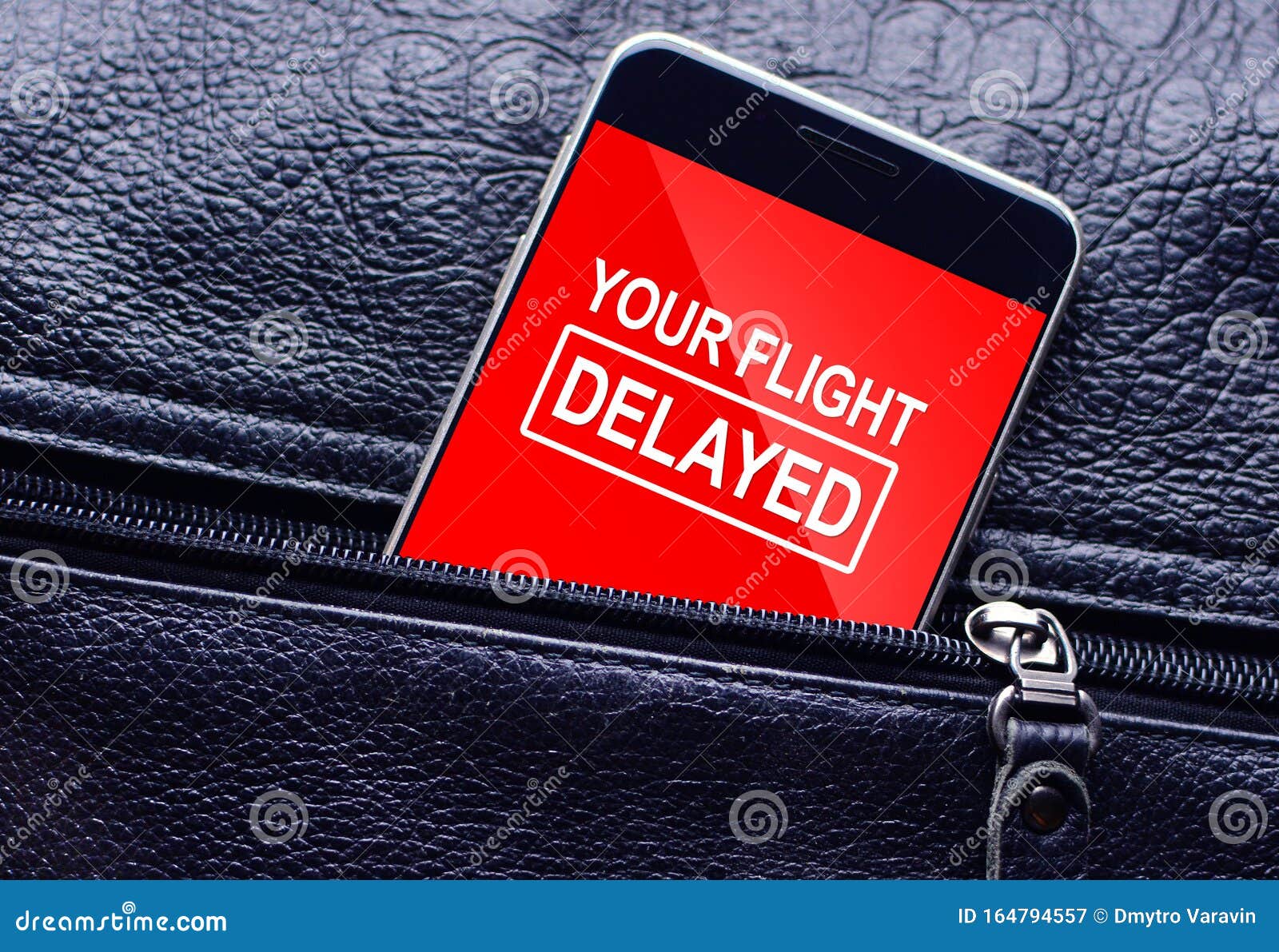 Text Your Flight Delayed on Cell Phone Screen Stock Image - Image of ...