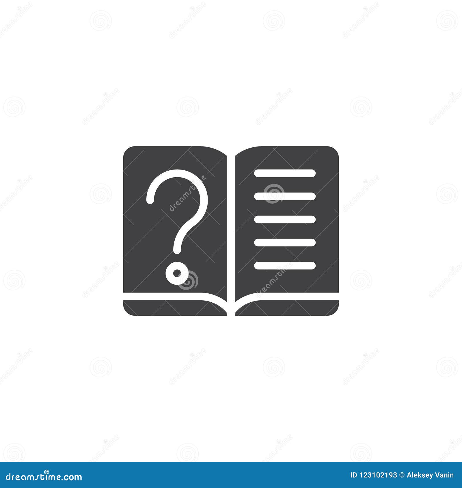 Textbook with Question Mark Vector Icon Stock Vector - Illustration of ...