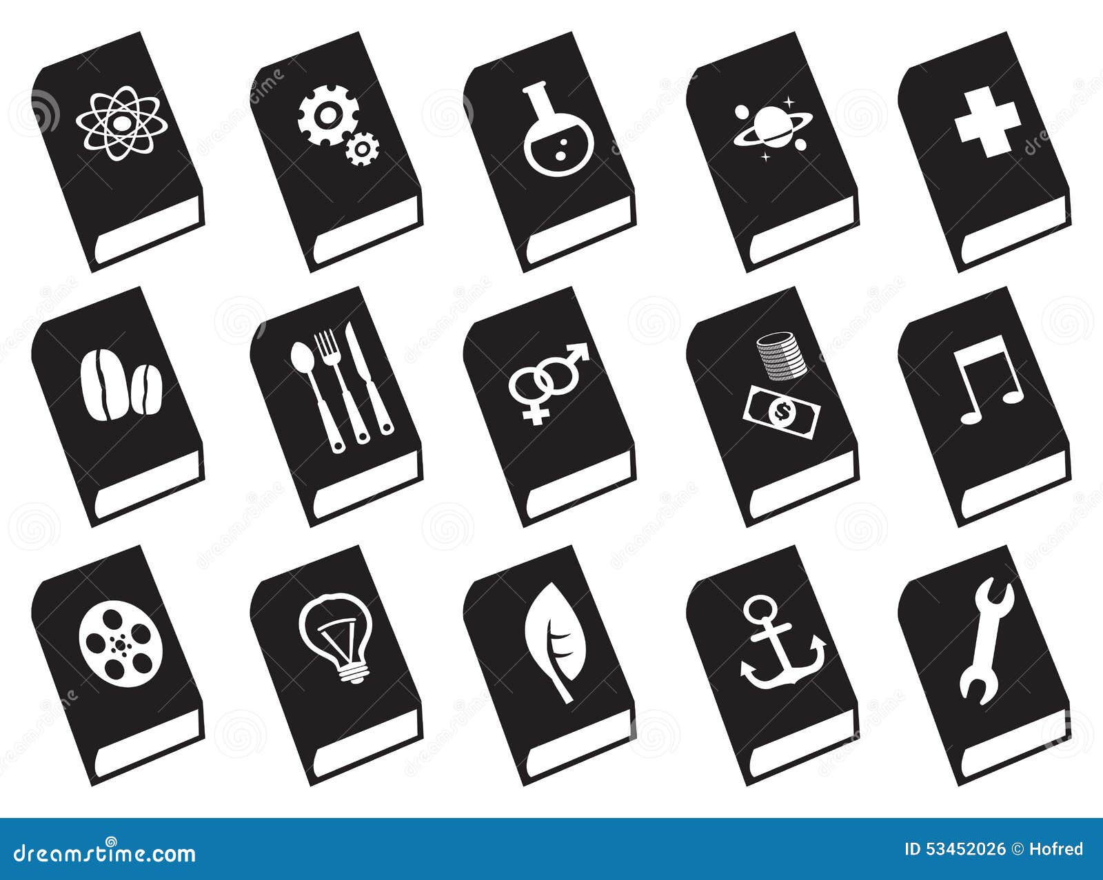 Textbooks Vector Icon Set stock vector. Illustration of icons - 53452026