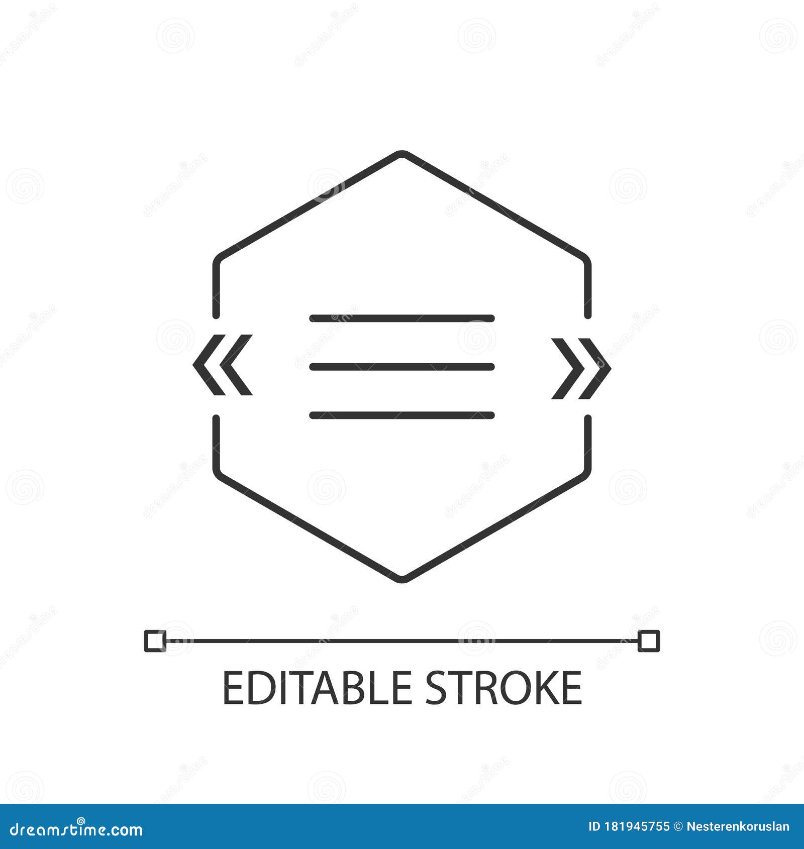 Textbox with Angle Quotes Pixel Perfect Linear Icon Stock Vector ...