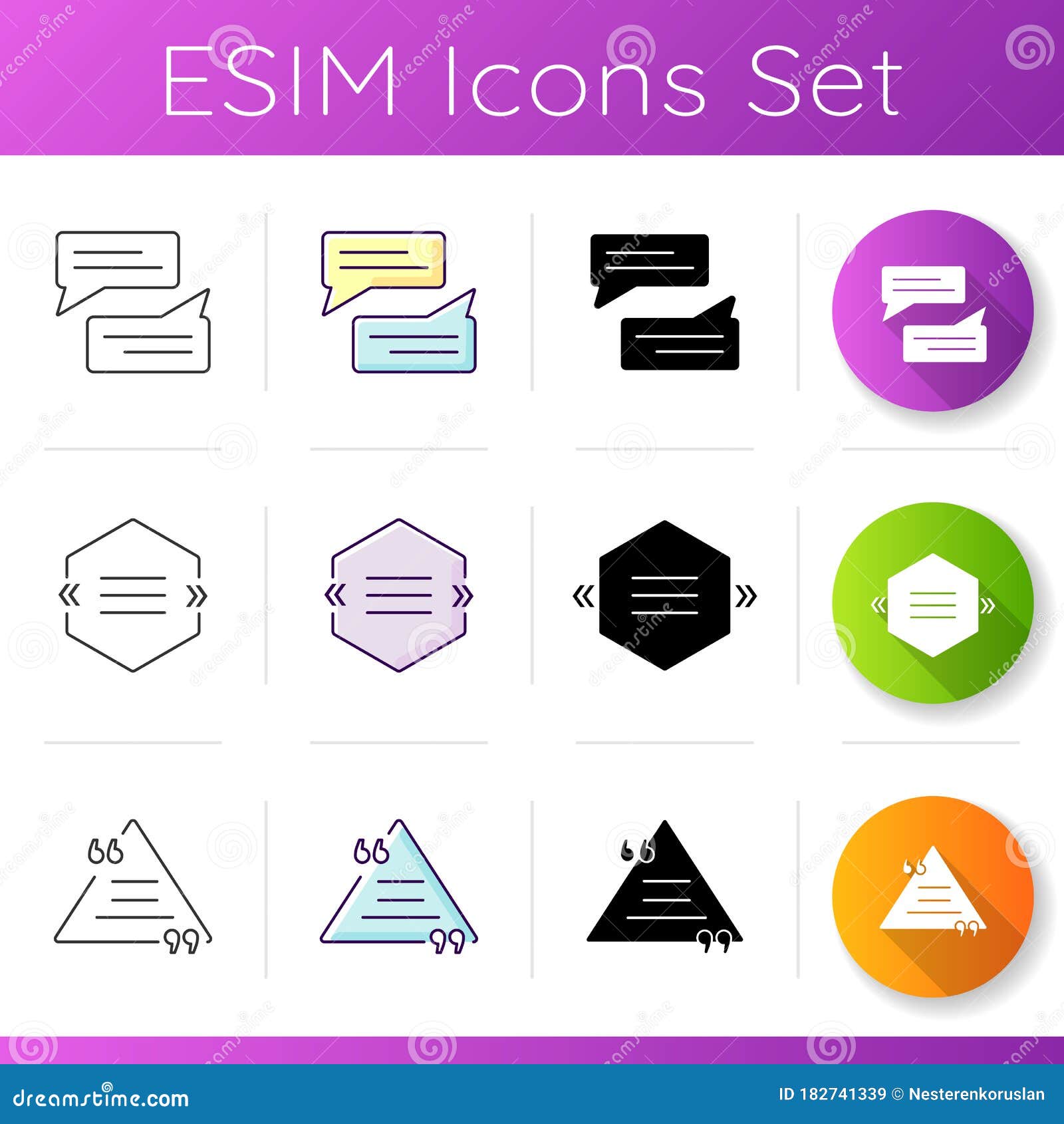 Textbox icons set stock vector. Illustration of dialogue - 182741339