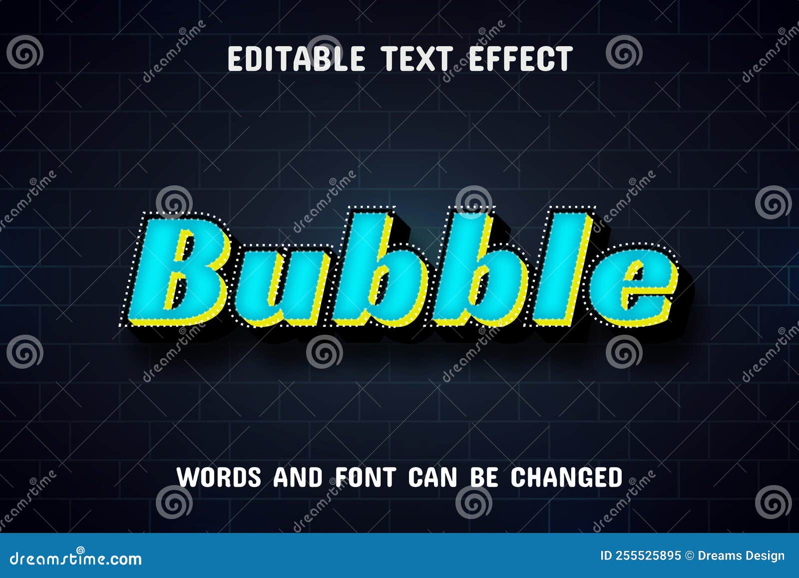 Texte Bulle, Effet Texte Modifiable Illustration de Vecteur ...
