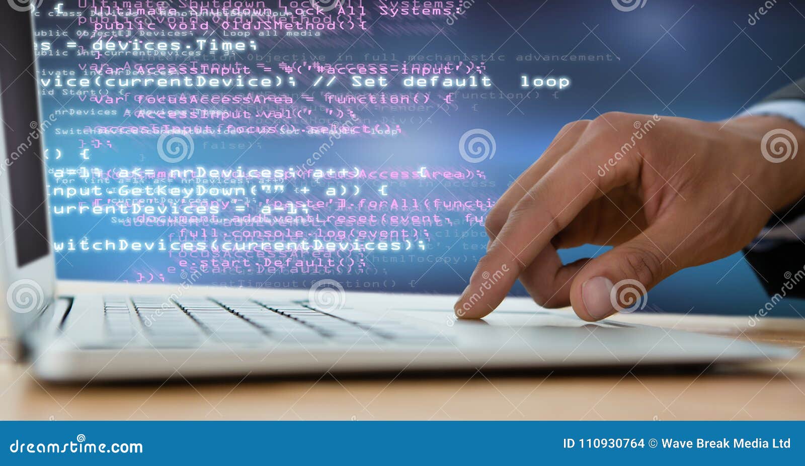 Texte De Dactylographie De Codage De Main Sur L'ordinateur Portable ...