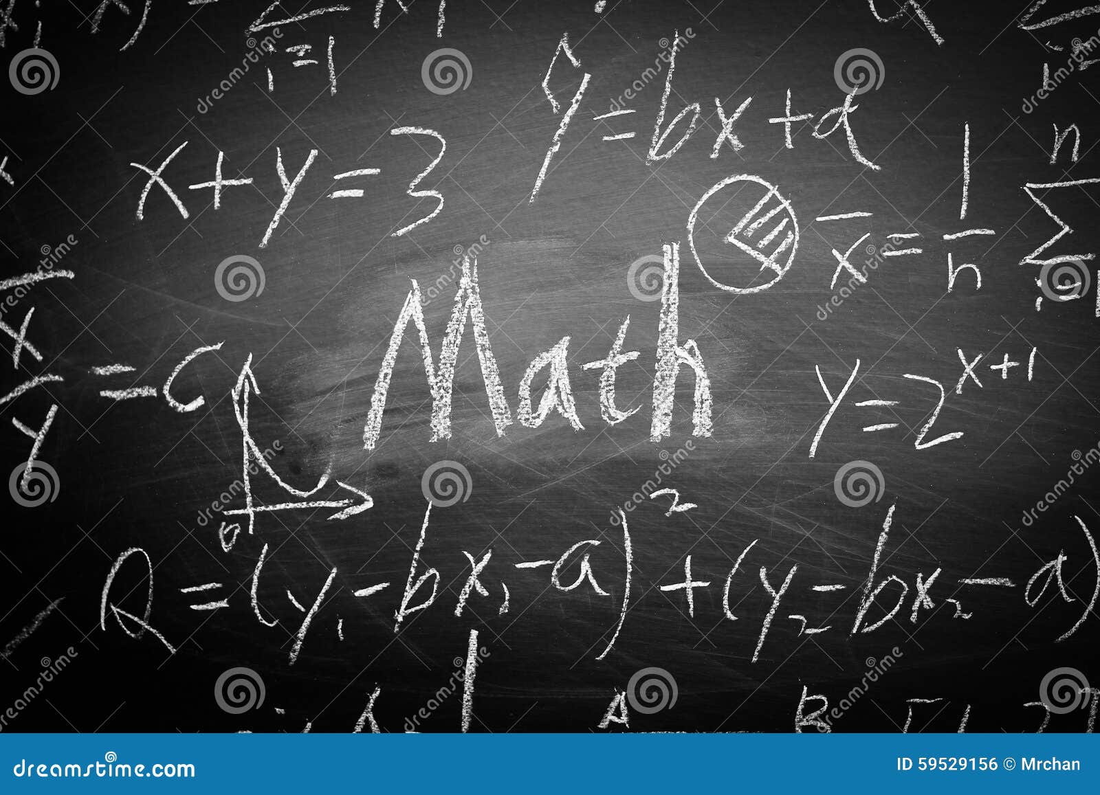 Texte De Maths Avec Quelques Formules Sur Le Tableau Illustration Stock ...