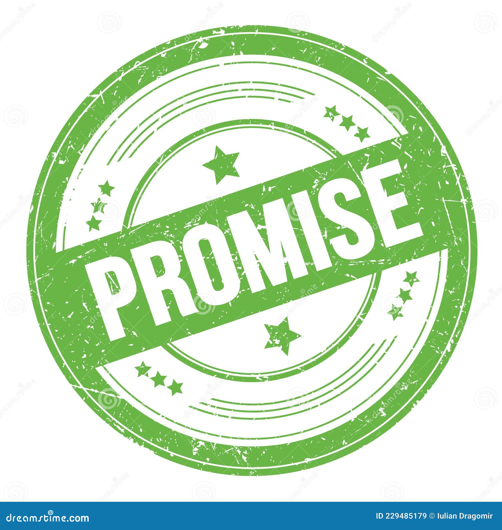 Texte De Promesse Sur Timbre Vert Rond Grungy Illustration Stock ...