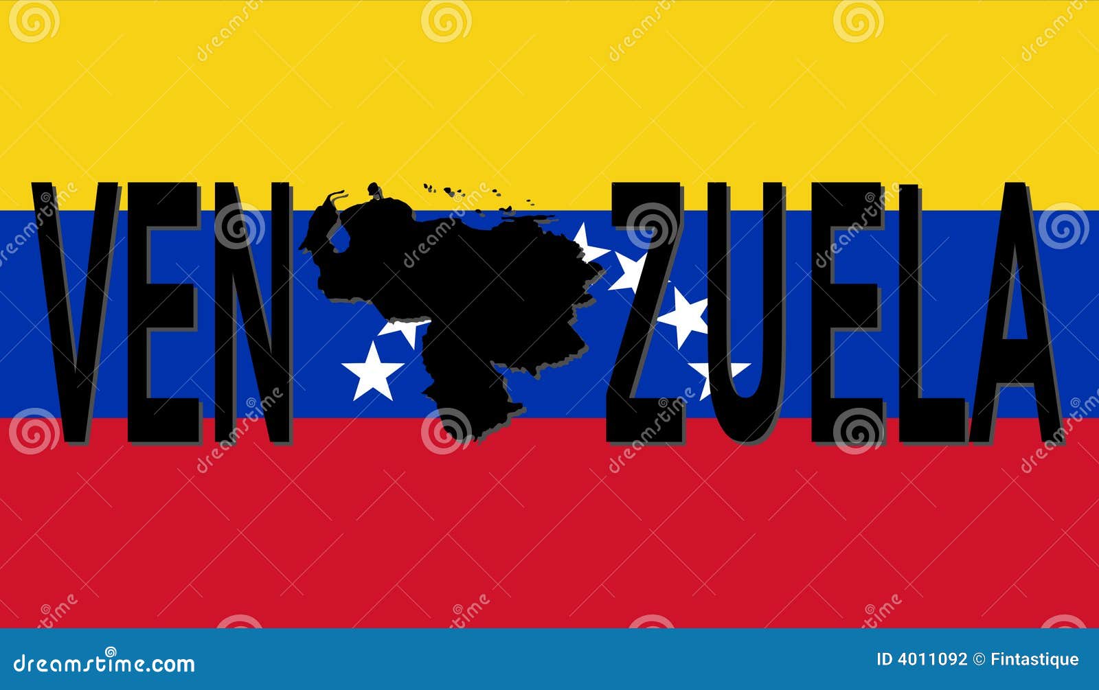 Texte Du Venezuela Avec La Carte Illustration de Vecteur - Illustration ...