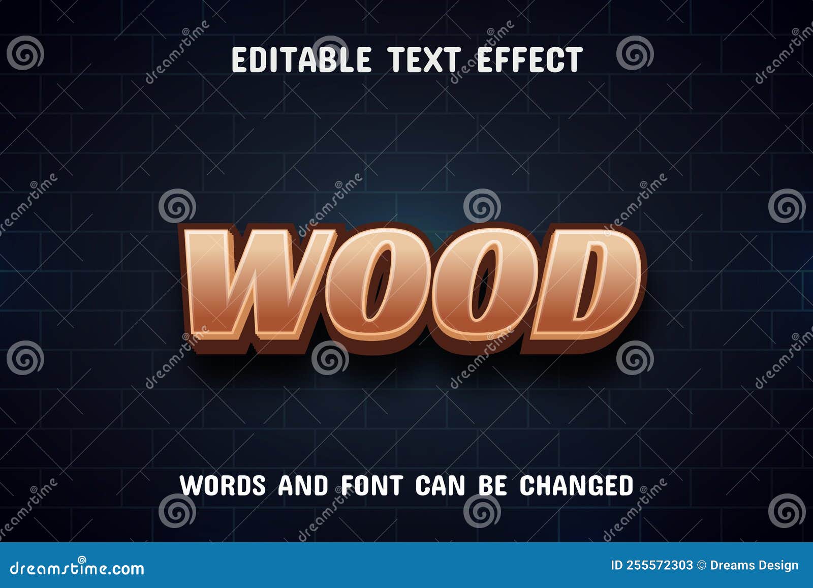 Texte En Bois - Effet Texte Modifiable Illustration de Vecteur ...