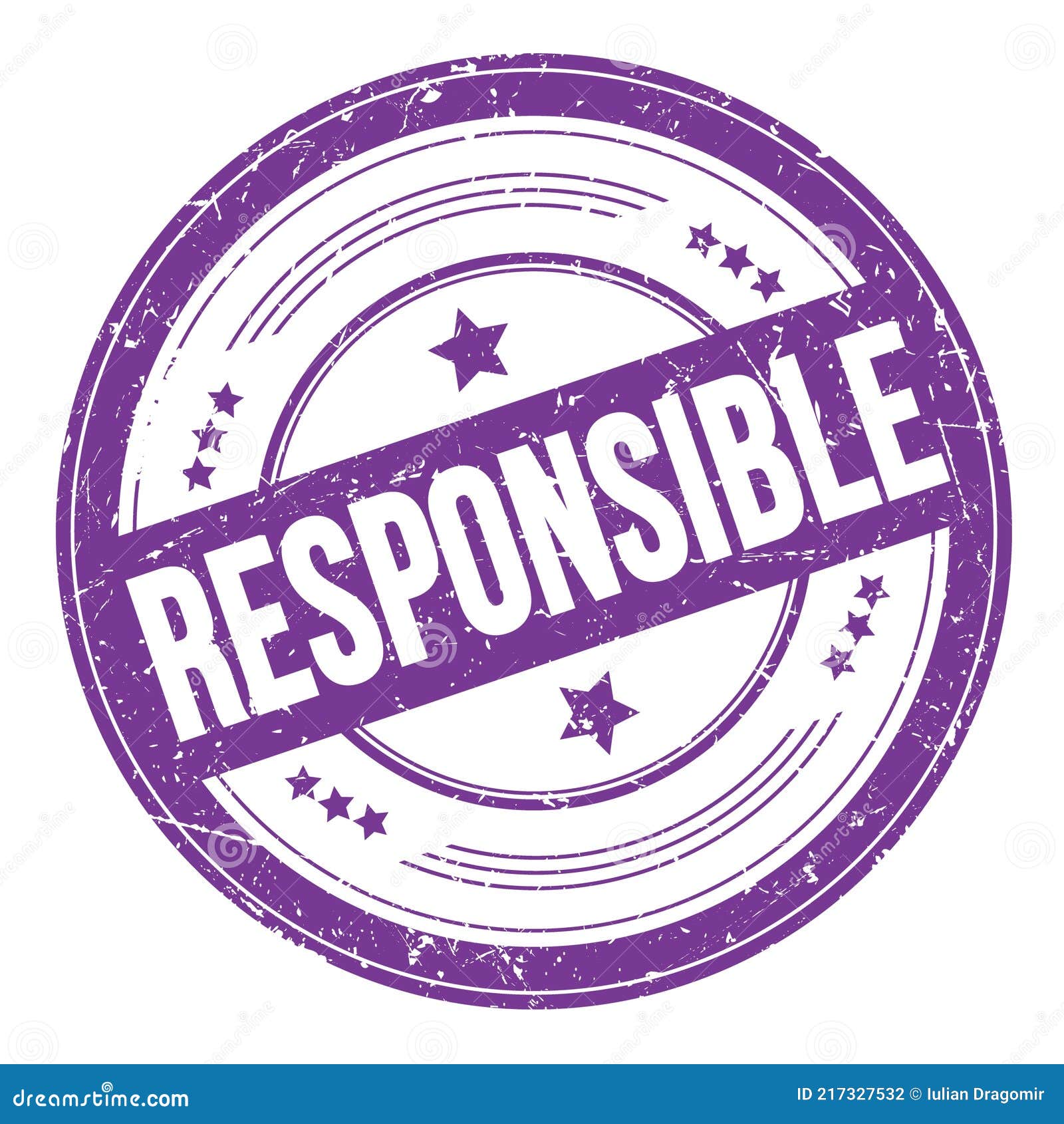 Texte Responsable Sur Violet Indigo Timbre Rond Grungy Illustration ...