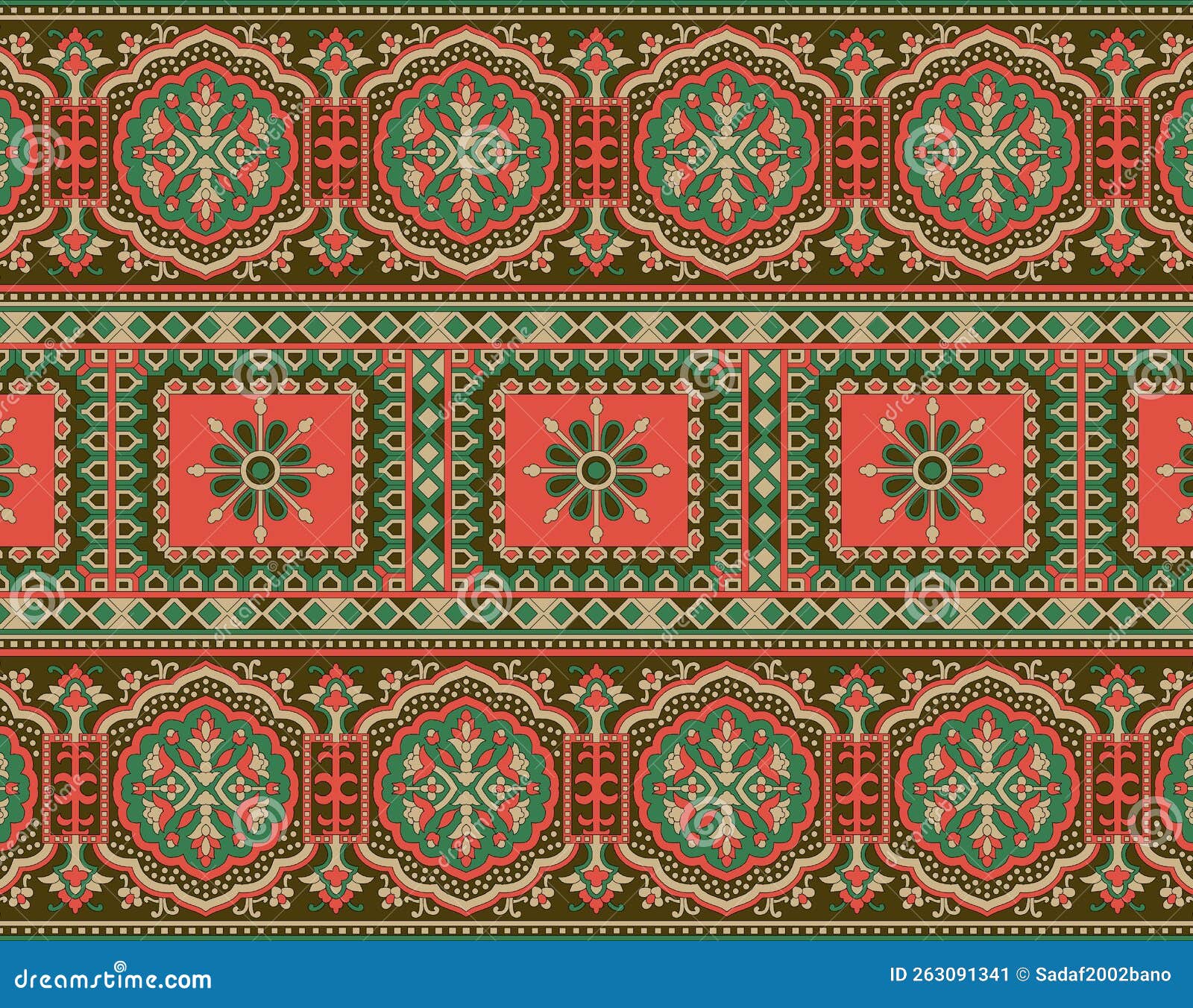 Textile Ajrak Border Black and Mehroon Colors Stock Vector ...