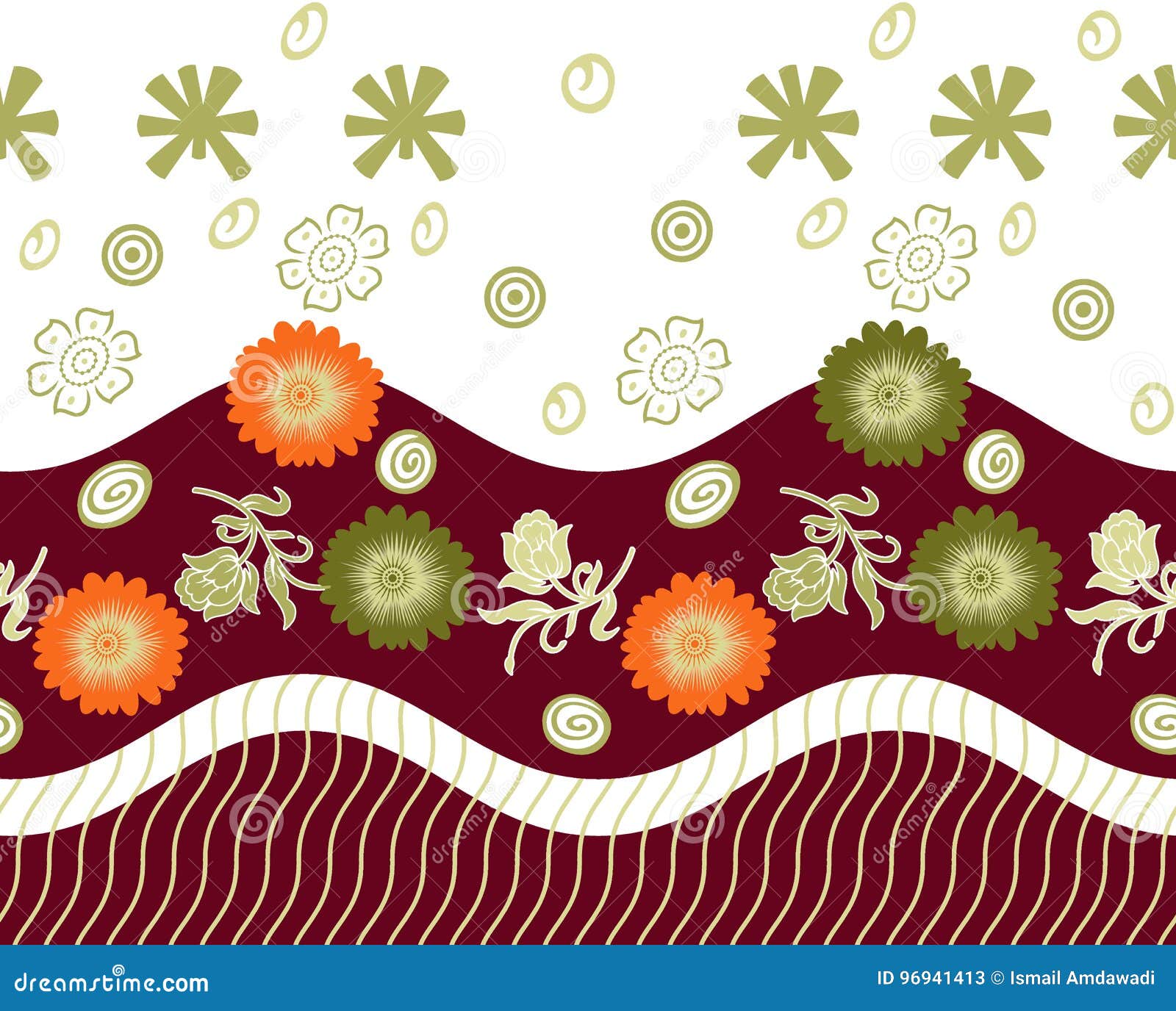 Textile Background Design with Floral Stock Illustration - Illustration ...